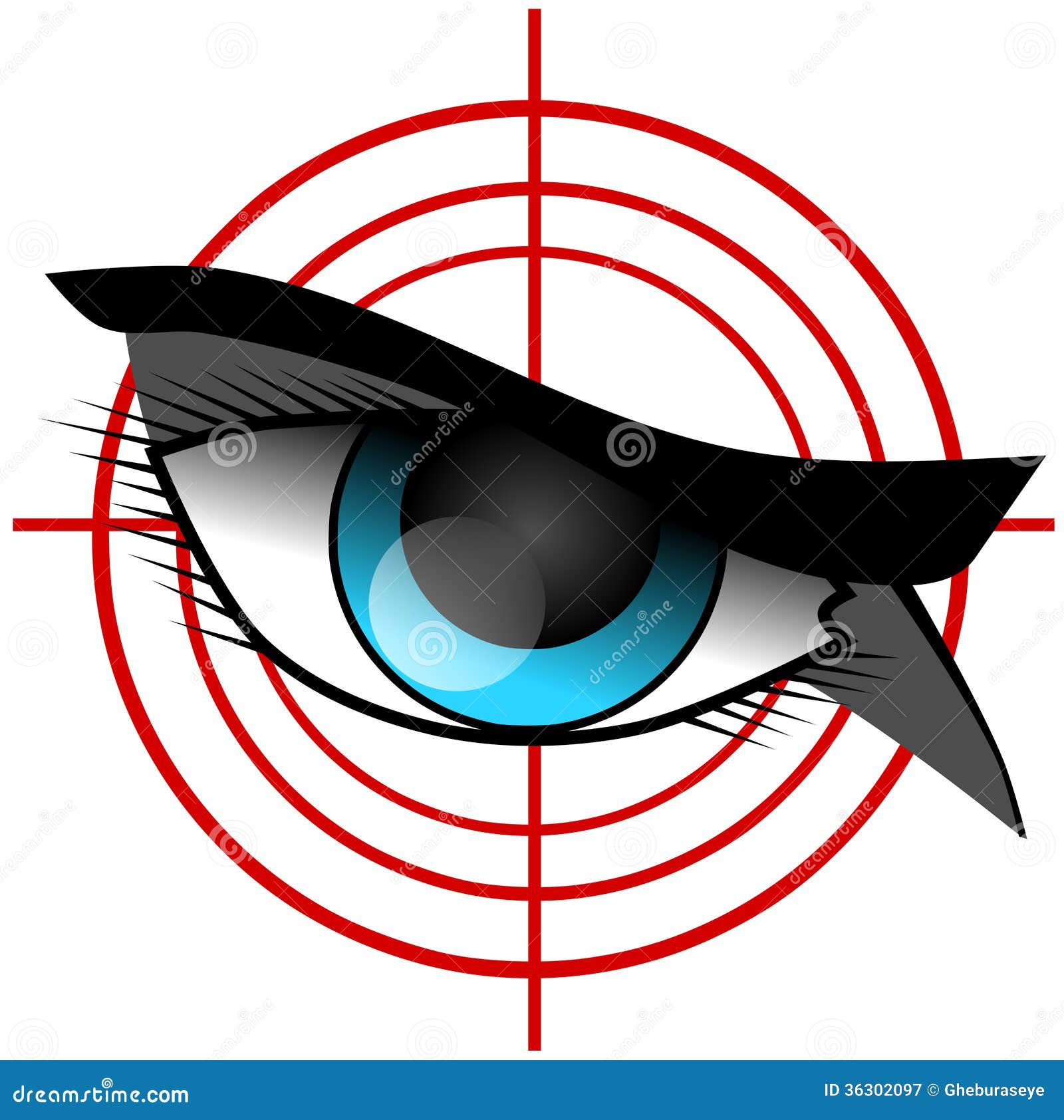 Eye in the Viewfinder Isolated Stock Image - Illustration of face, blue ...
