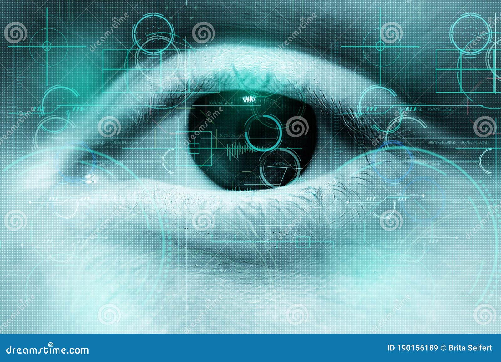 Eye Viewing Digital Information. Stock Image | CartoonDealer.com #55758121