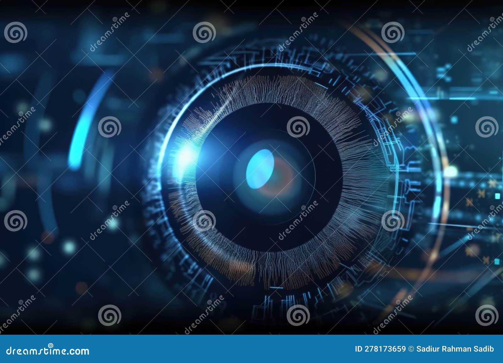 Eye Viewing Digital Information Technology Background. Stock ...