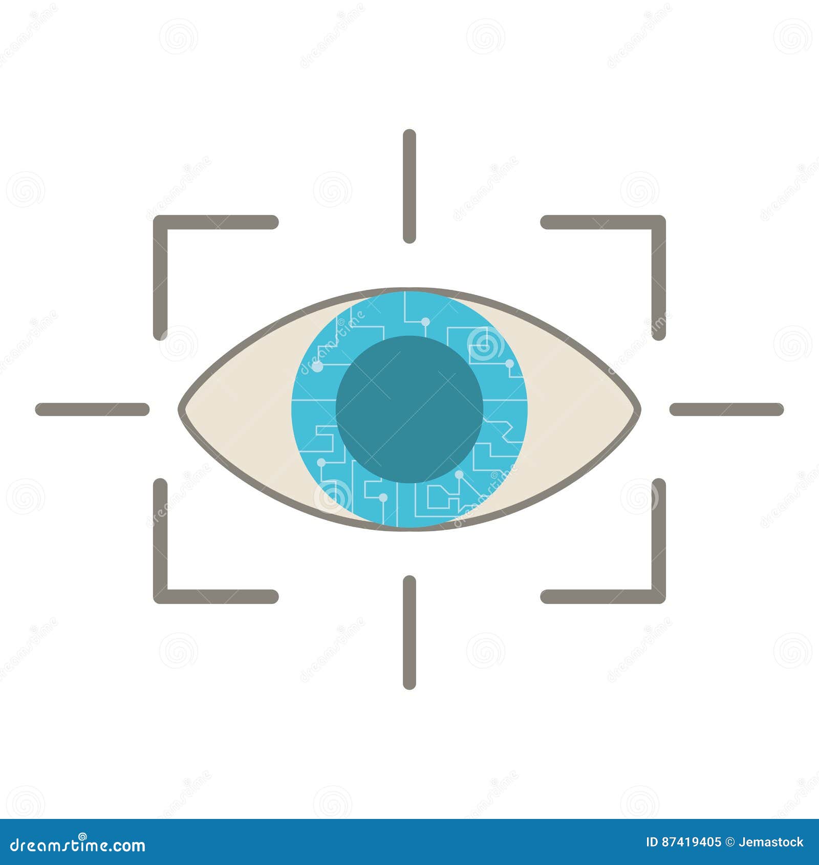 Eye Virtual Reality Concept Stock Vector - Illustration of connection ...