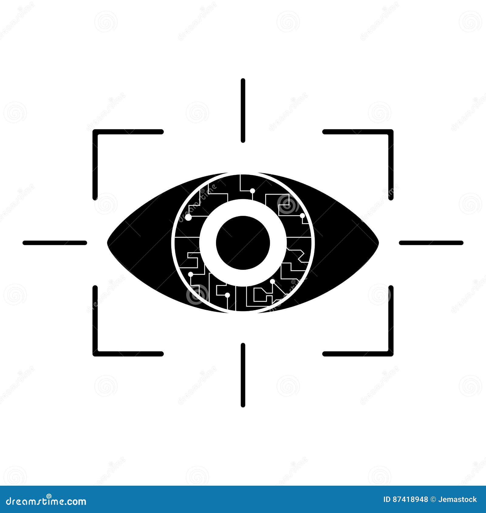 Eye Virtual Reality Pictogram Stock Vector - Illustration of flat ...