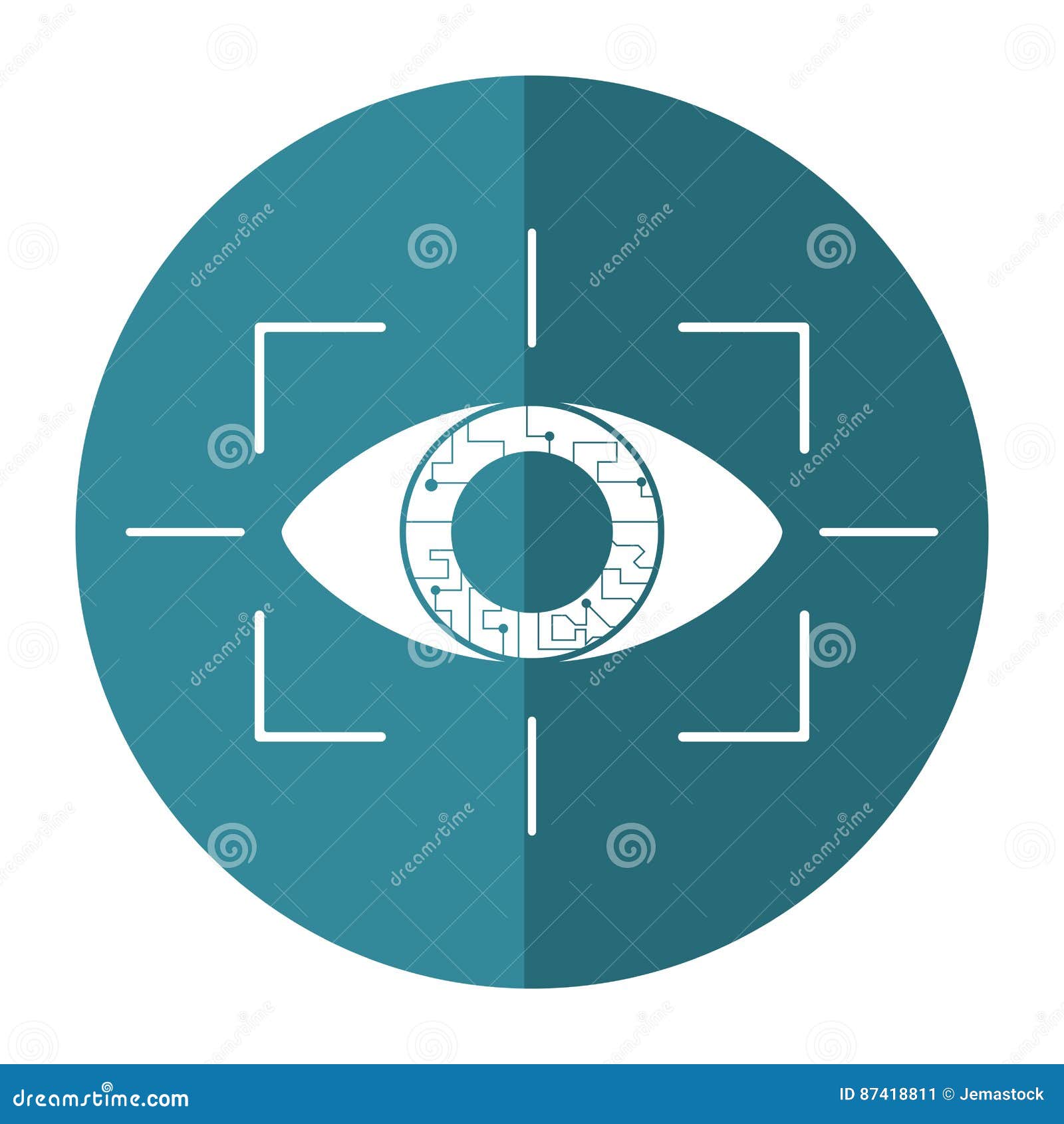 Eye virtual reality shadow stock vector. Illustration of view - 87418811