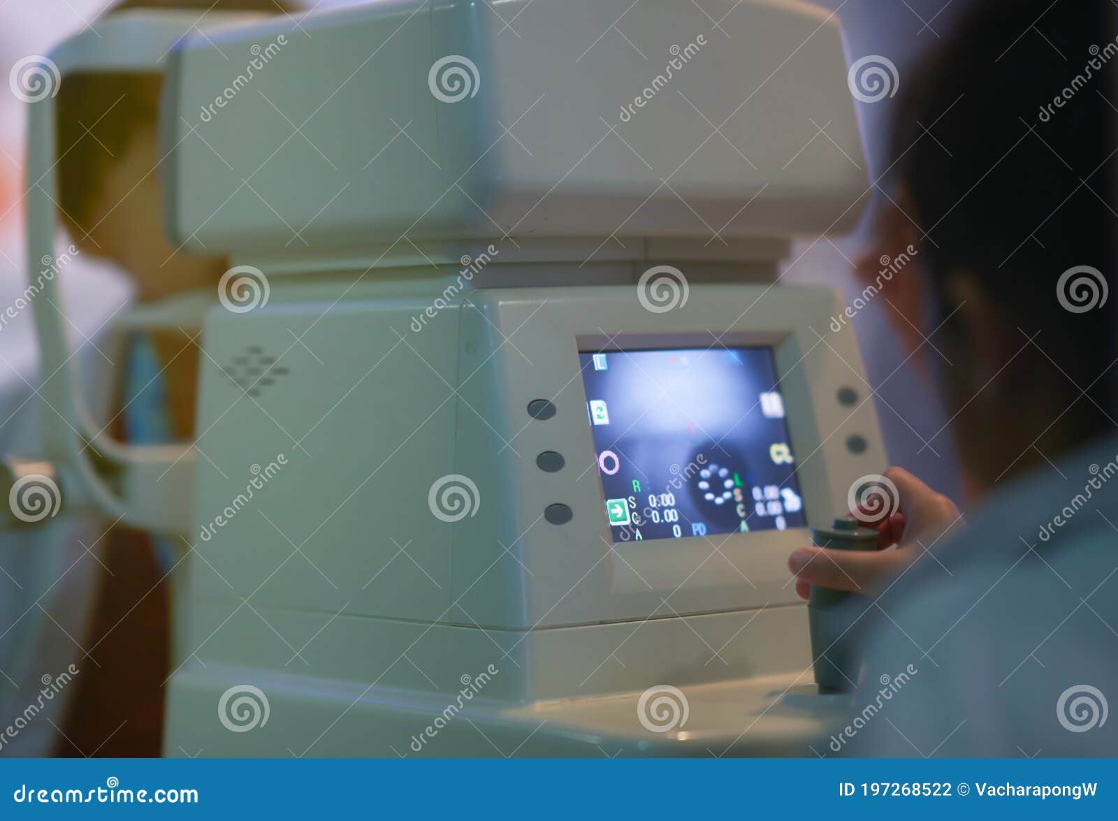 Eye Vision Measurement Machine on Working Stock Photo - Image of ...