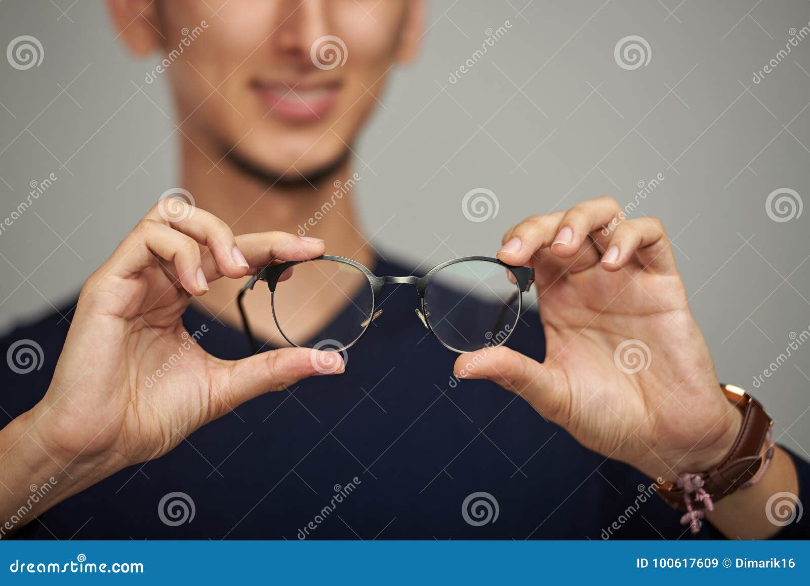 Vision Problem. Portrait Of Lonely Disoriented Young Woman In Business ...