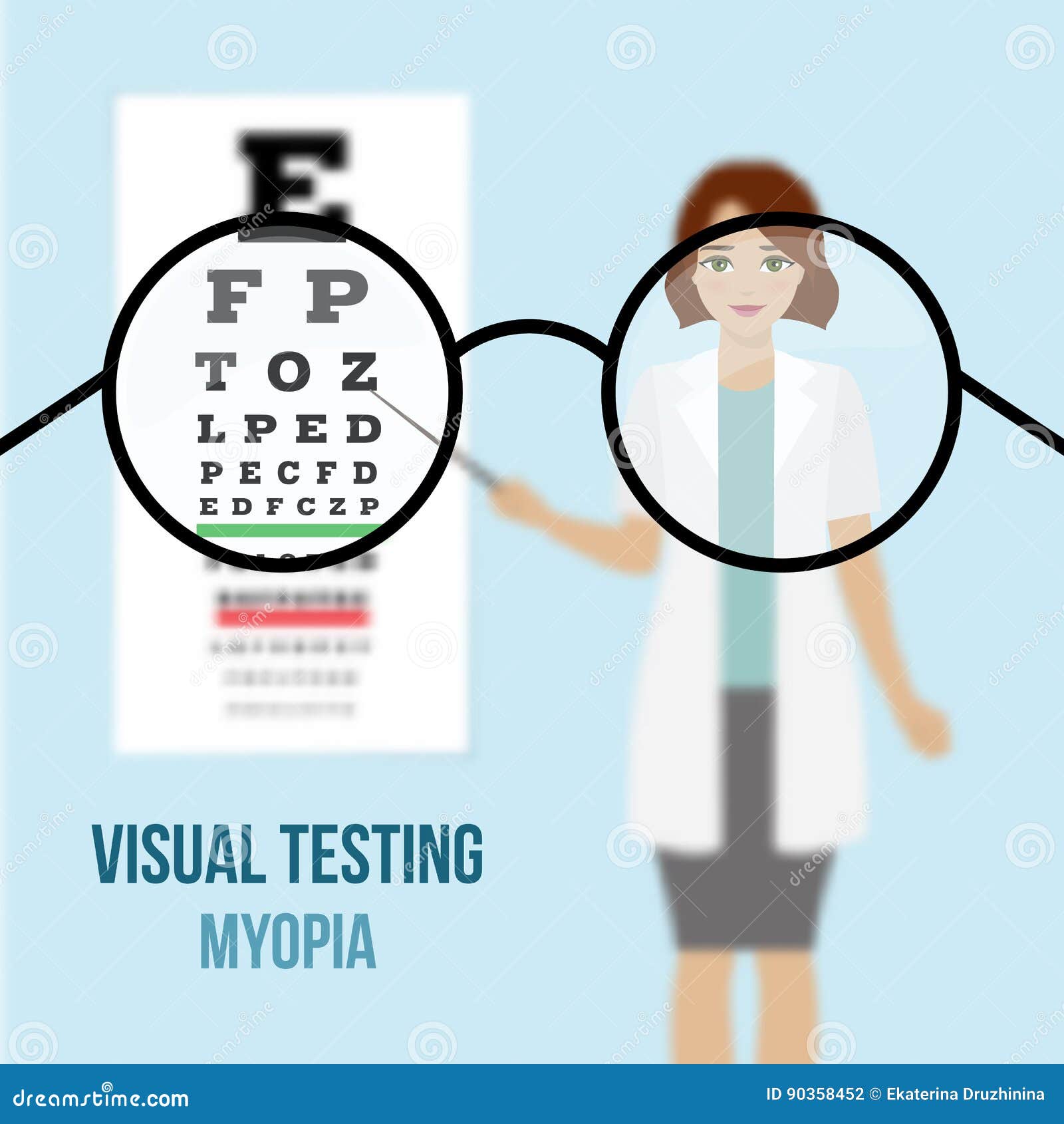 Eye Vision Test Banner. Line Icons Set. Infographics. Vector Signs ...