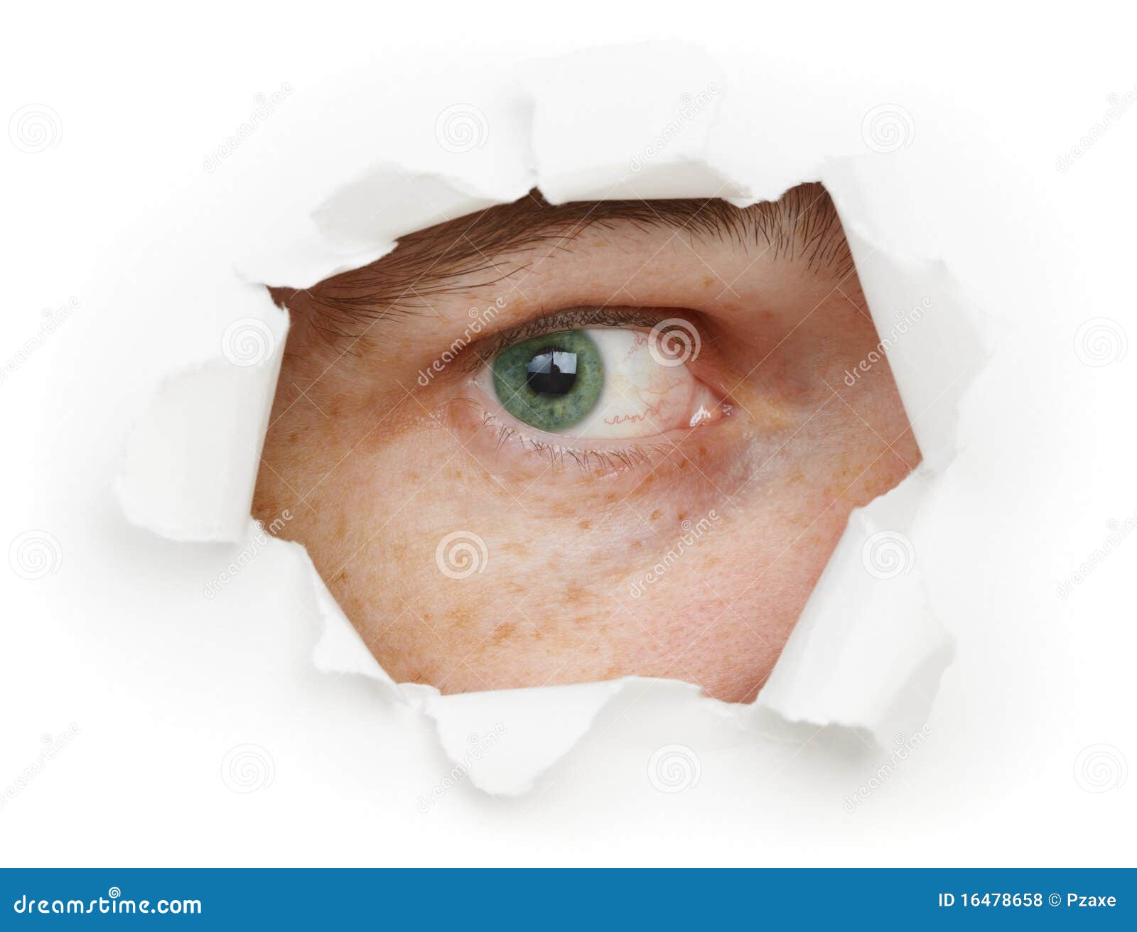 Eye is Watching Us through a Hole Stock Photo - Image of isolated ...