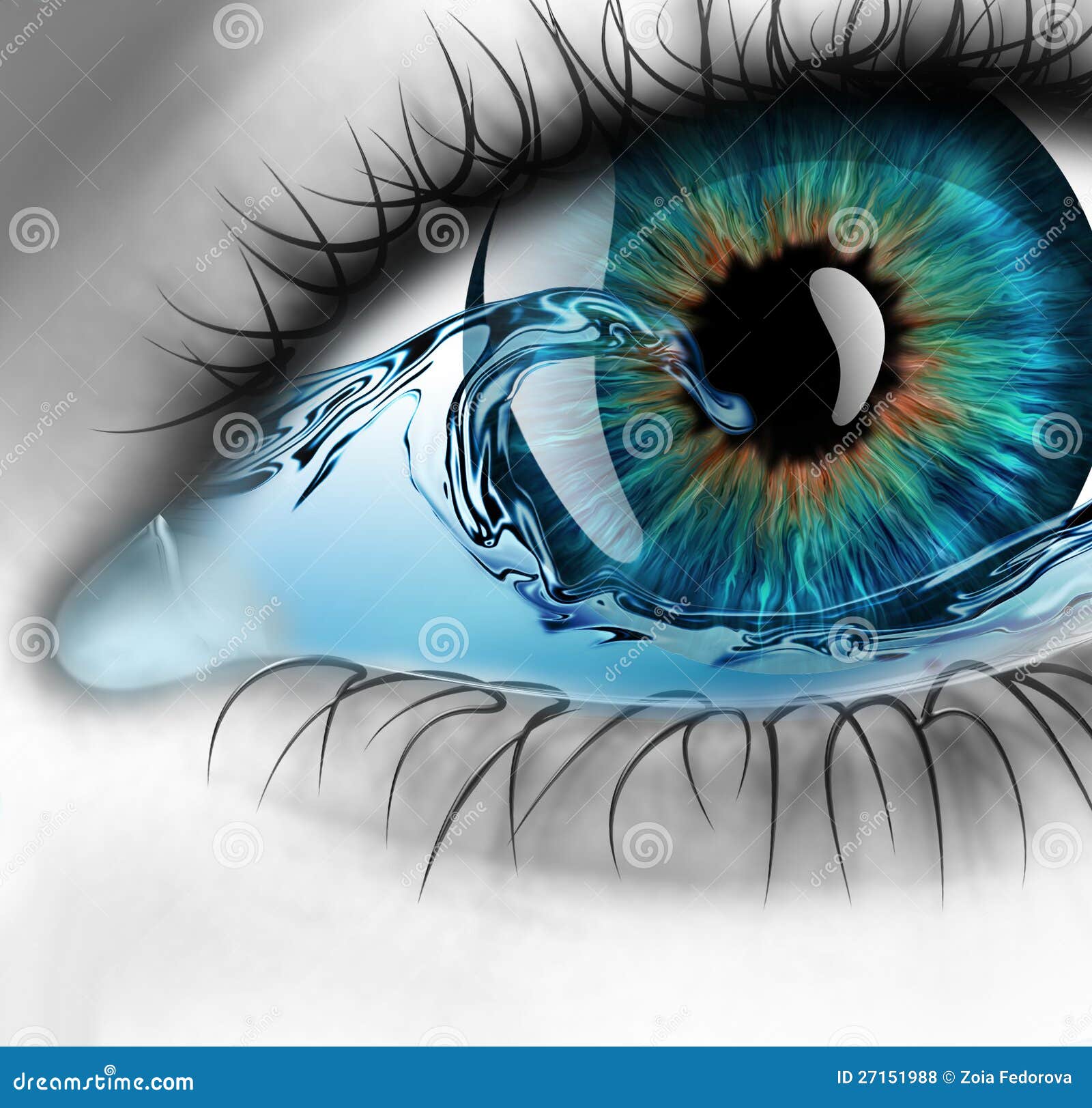 Eye with water stock illustration. Illustration of freshness - 27151988