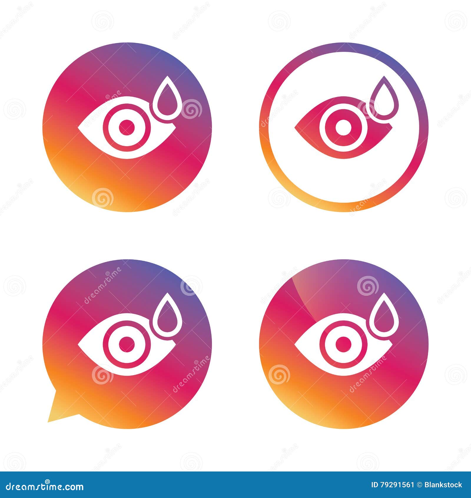 Eye with Water Drop Sign. Drip into the Eyes. Stock Illustration ...