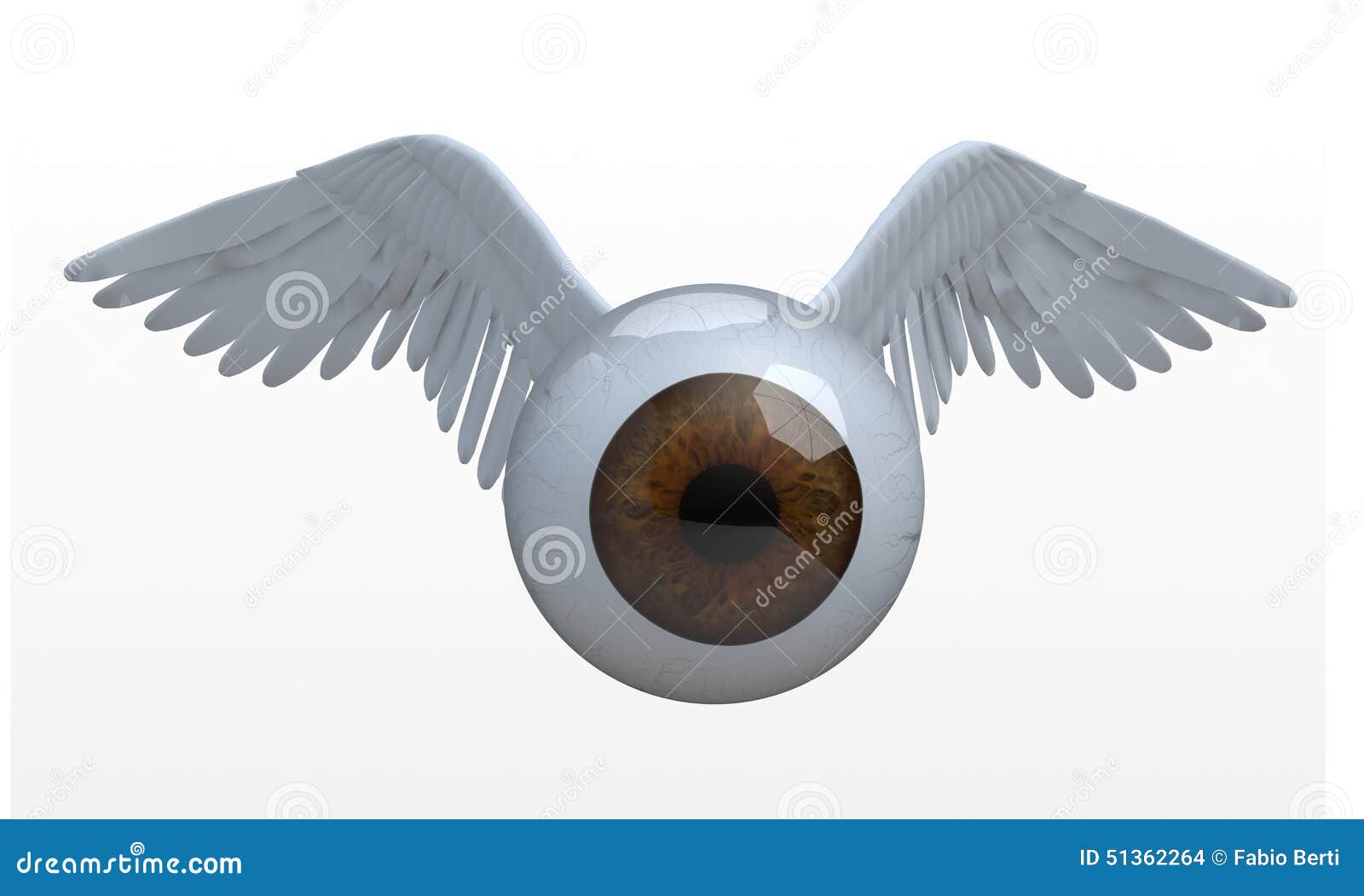 Eye with wings that fly stock illustration. Illustration of orbit ...