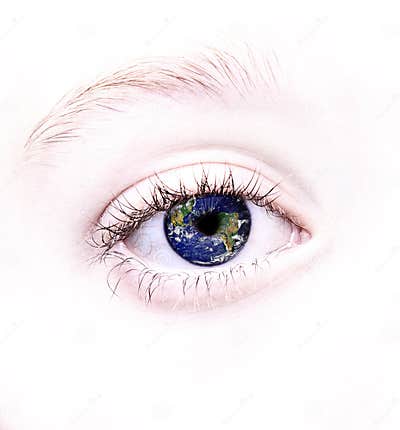 Eye with World Reflected in it Stock Image - Image of look, eyeball ...