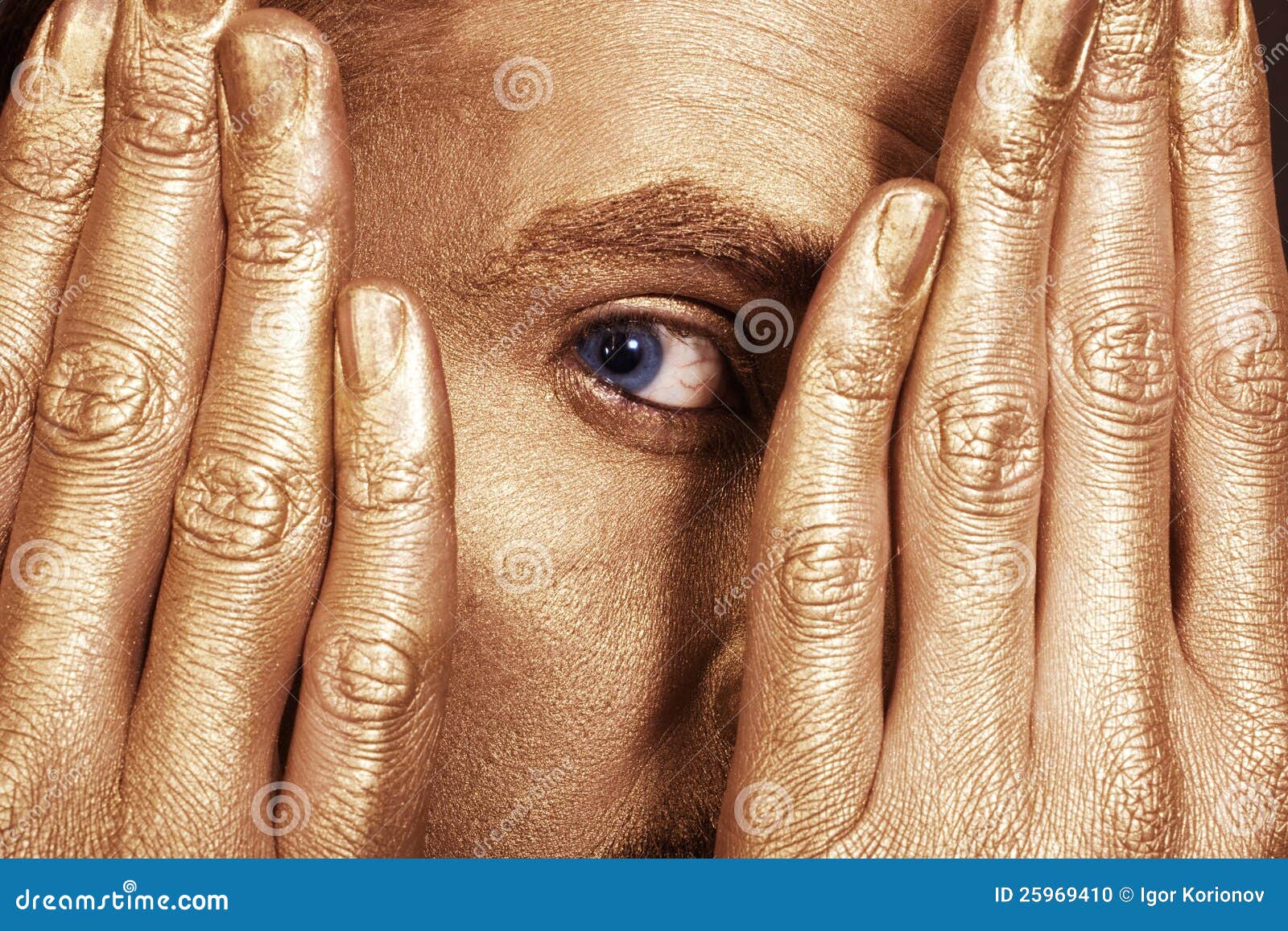 Close Up Black Male Model Gold Make Up Stock Photos - Free & Royalty ...