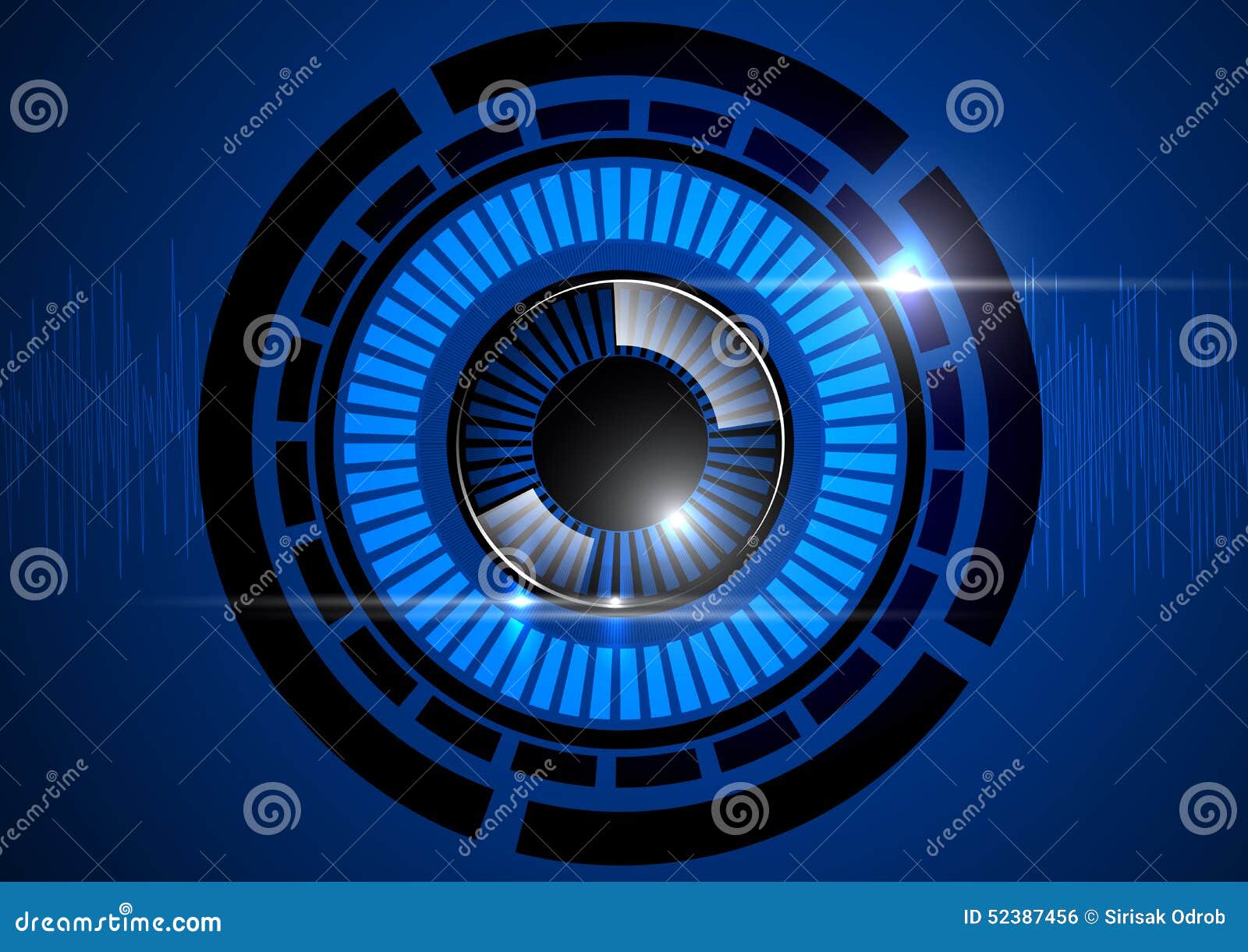 Eyeball blue technology stock vector. Illustration of electronic - 52387456