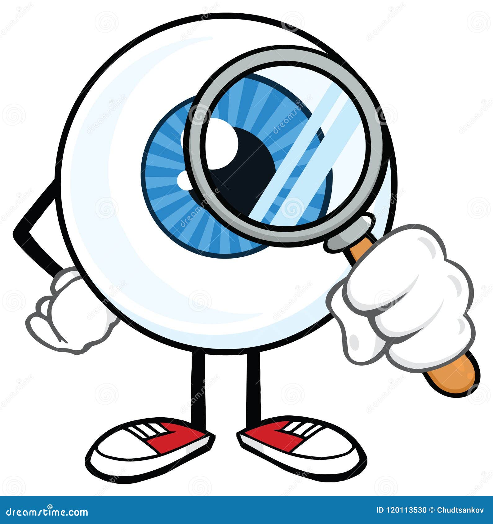 Eyeball Cartoon Mascot Character with a Magnifying Glass Stock ... Eyeball Cartoon Mascot Character with a Magnifying Glass Stock ...