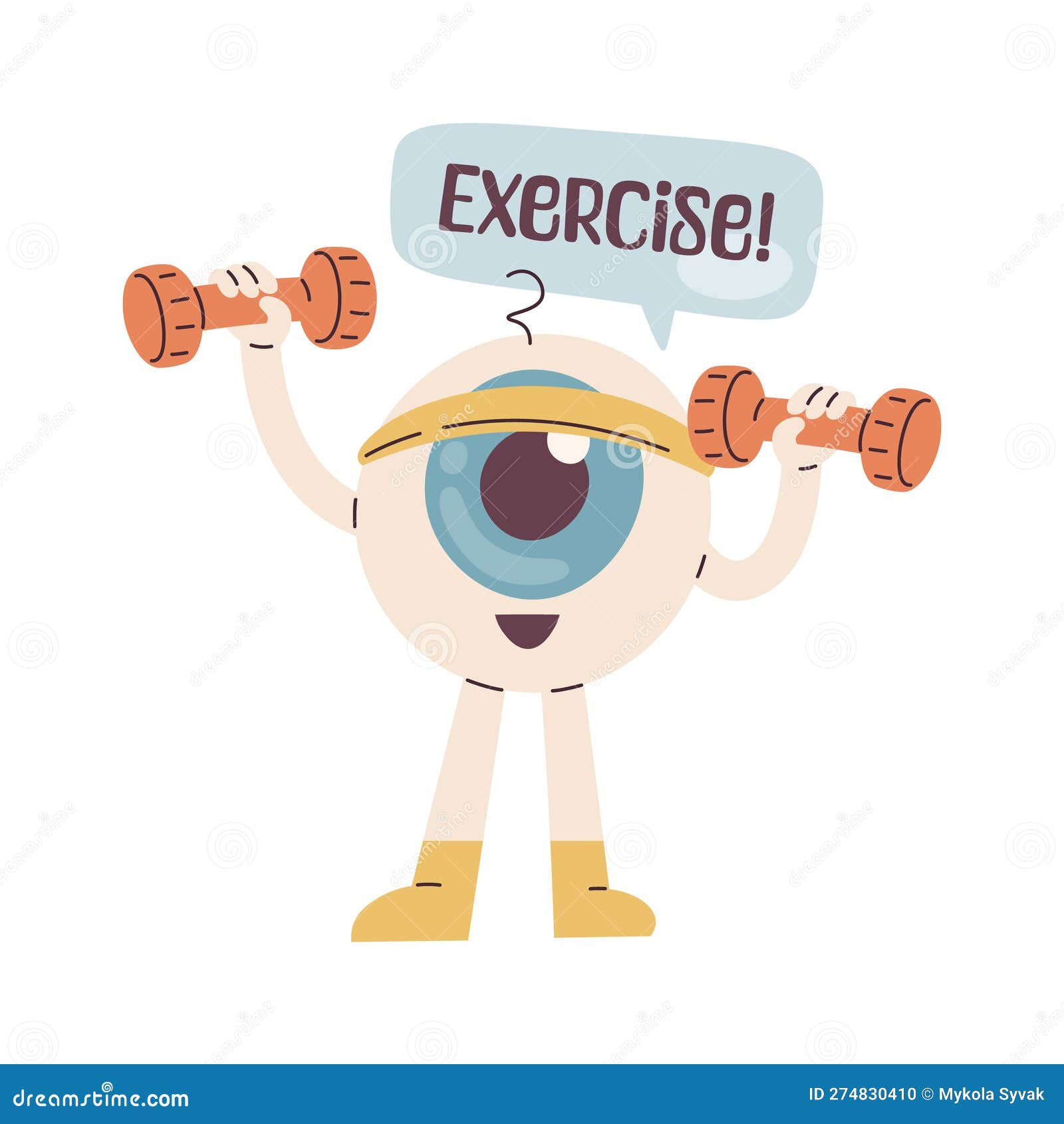 Eyeball Character Doing Exercises Stock Illustration - Illustration of ...