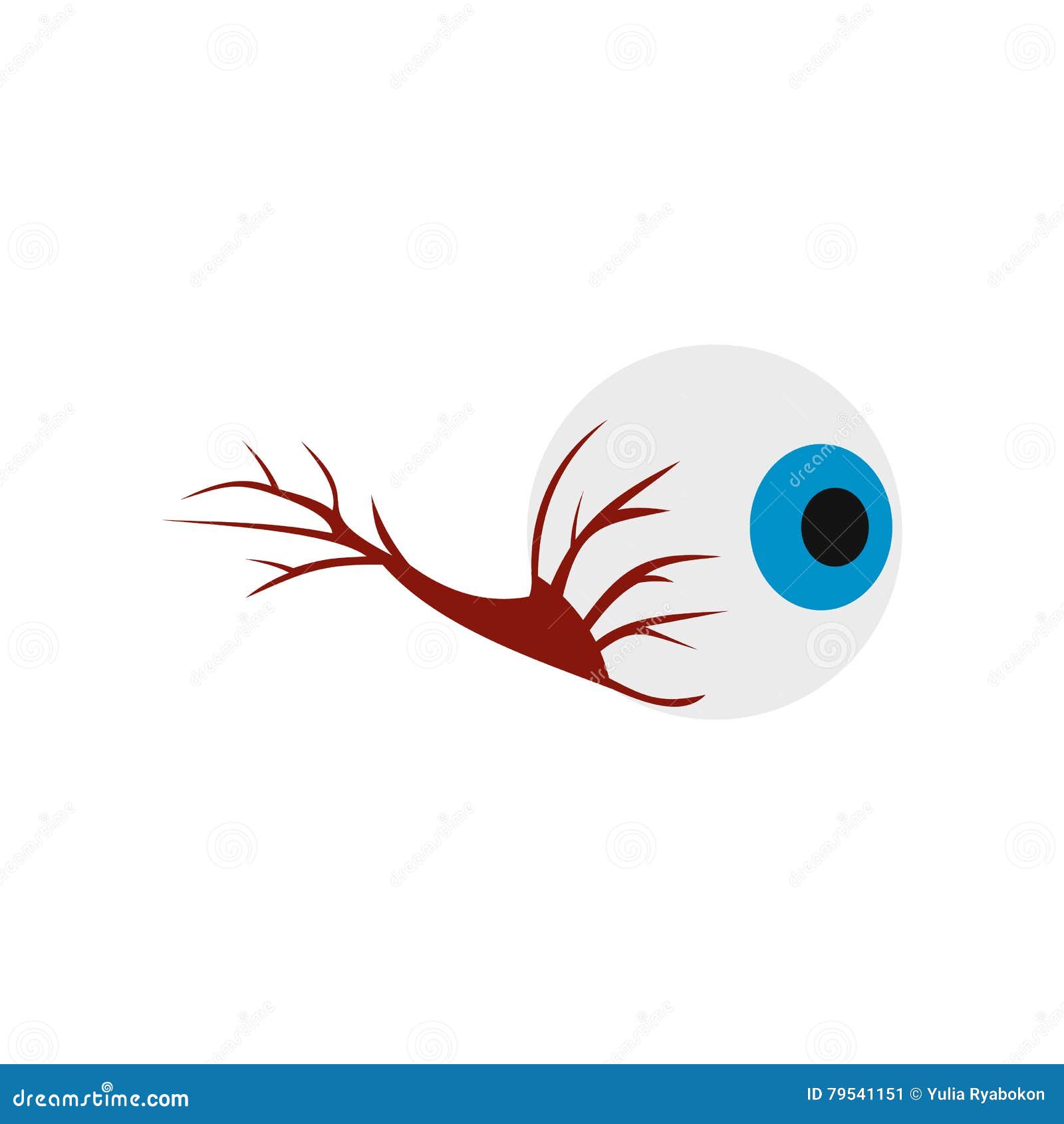 Eyeball icon flat stock vector. Illustration of blue - 79541151