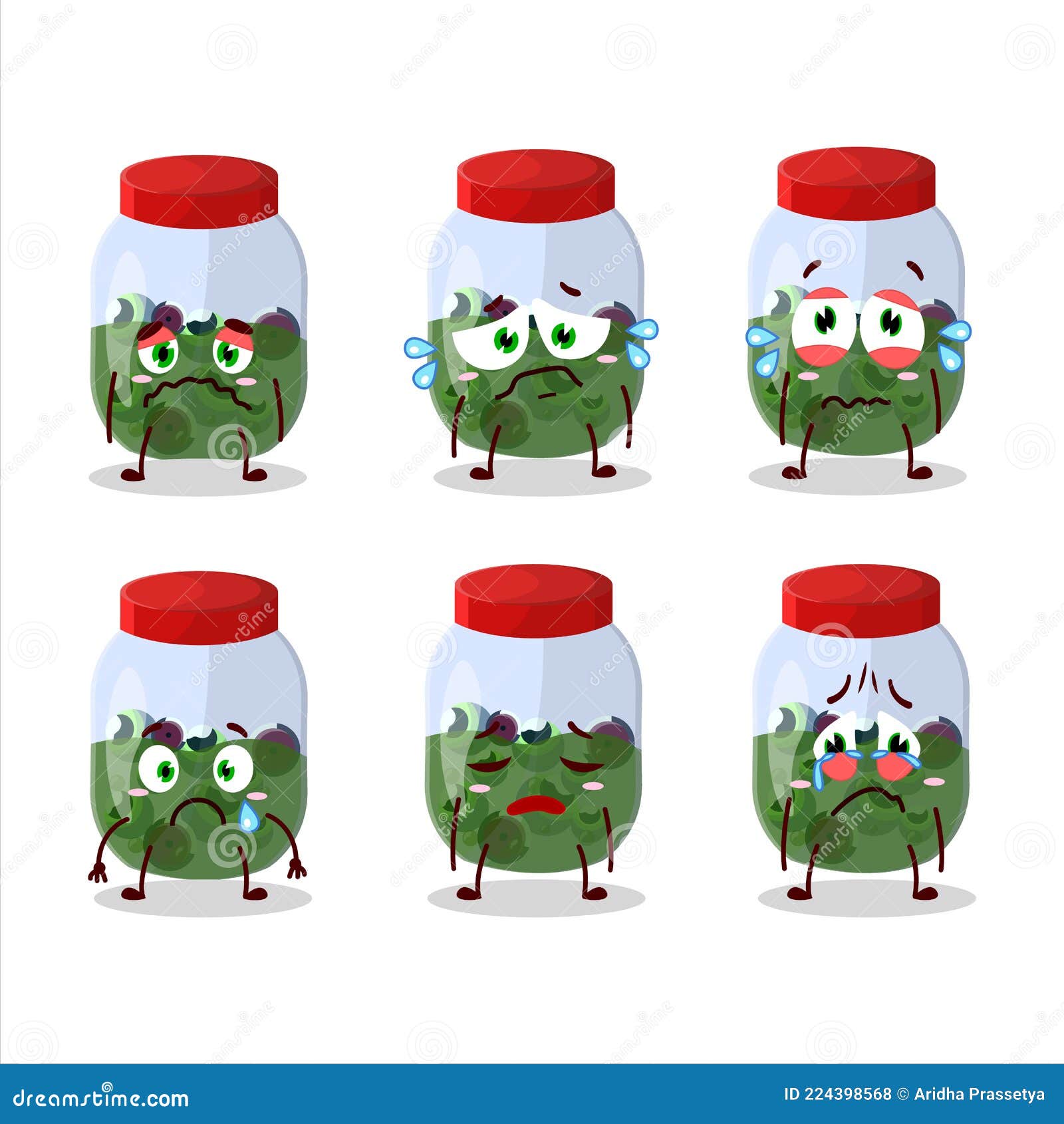 Eyeball in Jar Cartoon Character with Sad Expression Stock Vector ...