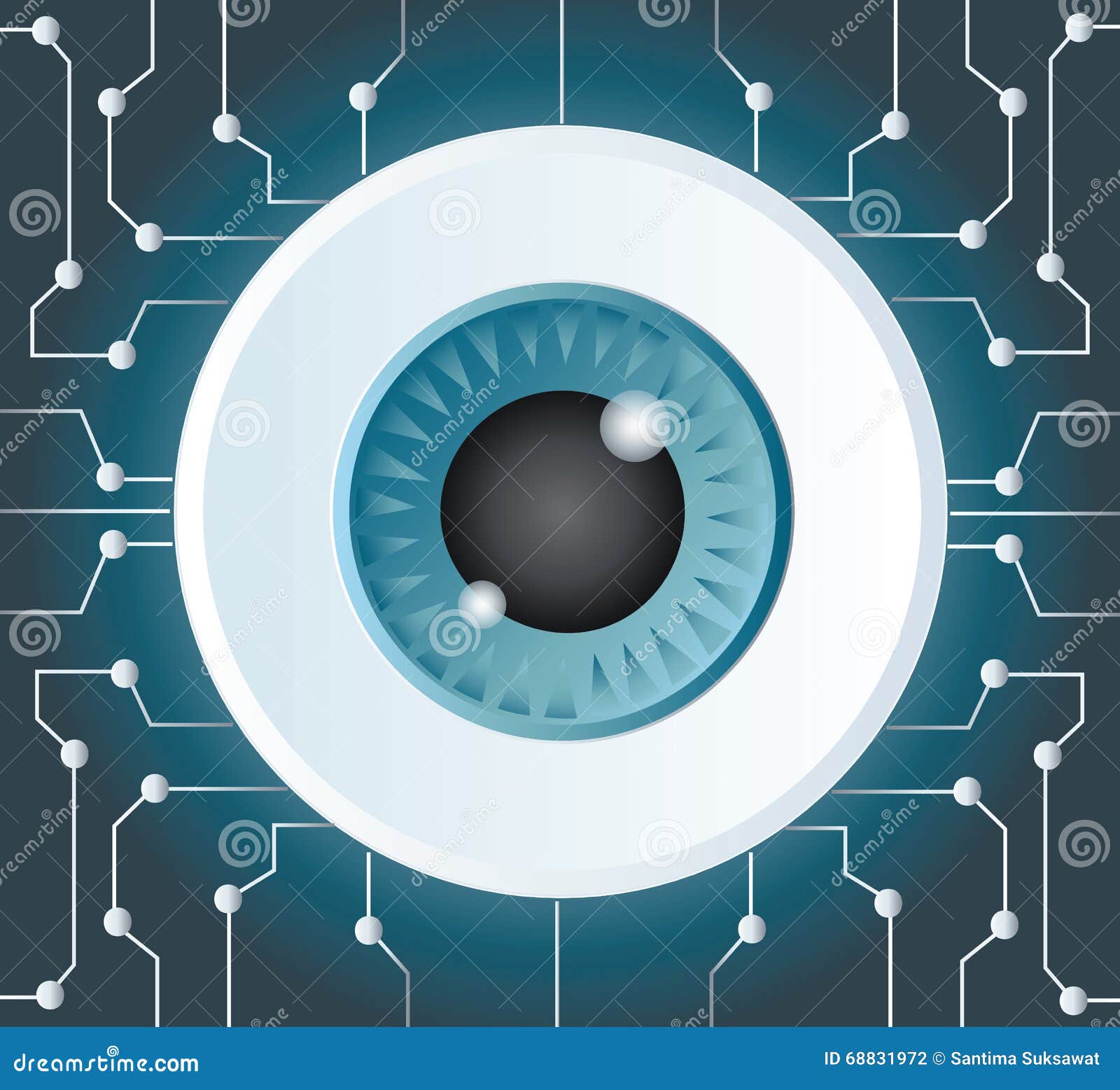 Eyeball Technology Background Cartoon Vector | CartoonDealer.com #41553083
