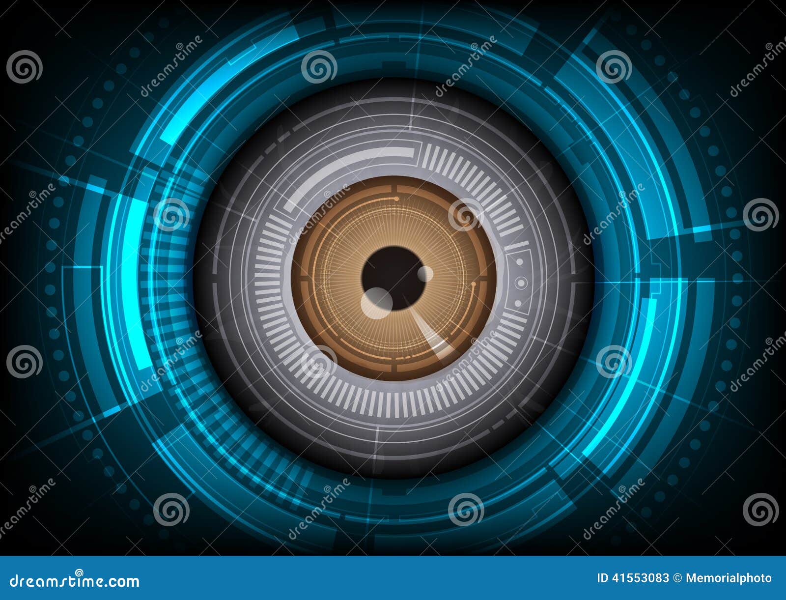 Eyeball Technology Background Cartoon Vector | CartoonDealer.com #41553083