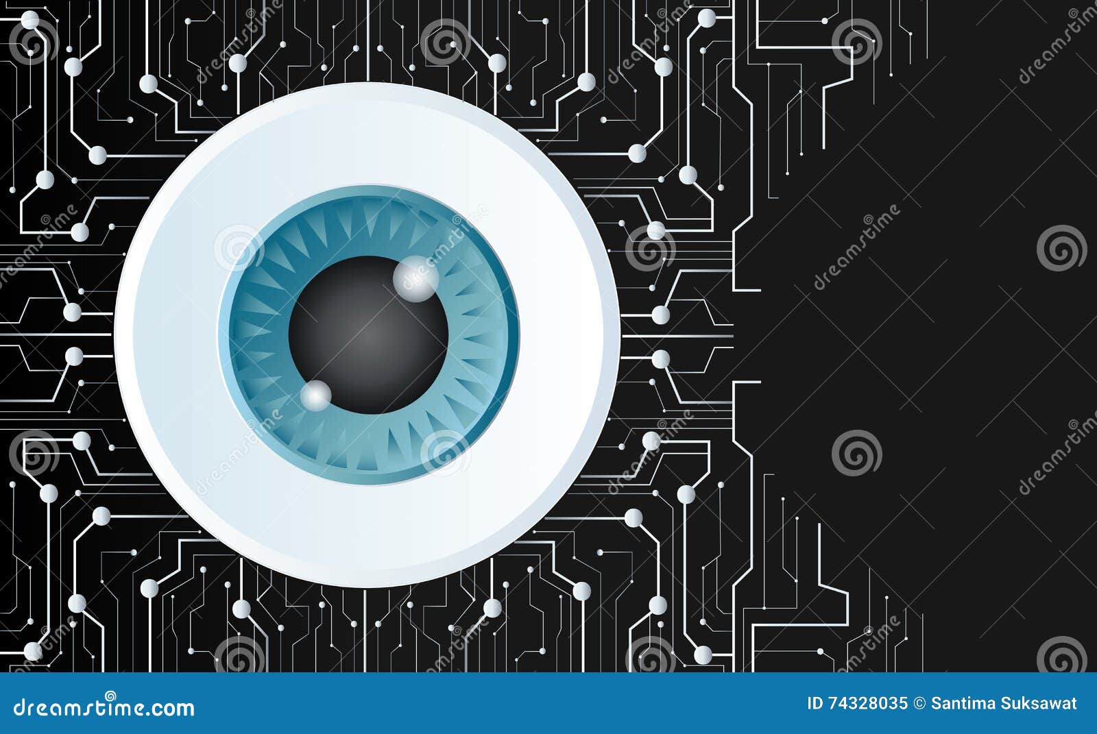 The Eyeball of Technology Line and Space Background Stock Vector ...