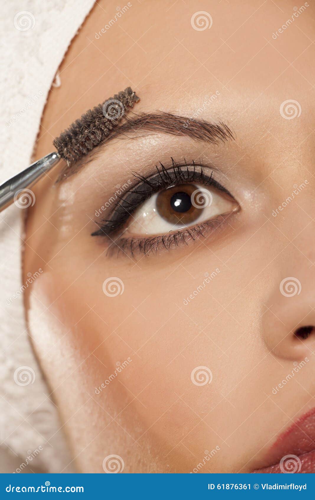 Eyebrow combing stock image. Image of beauty, woman, young - 61876361