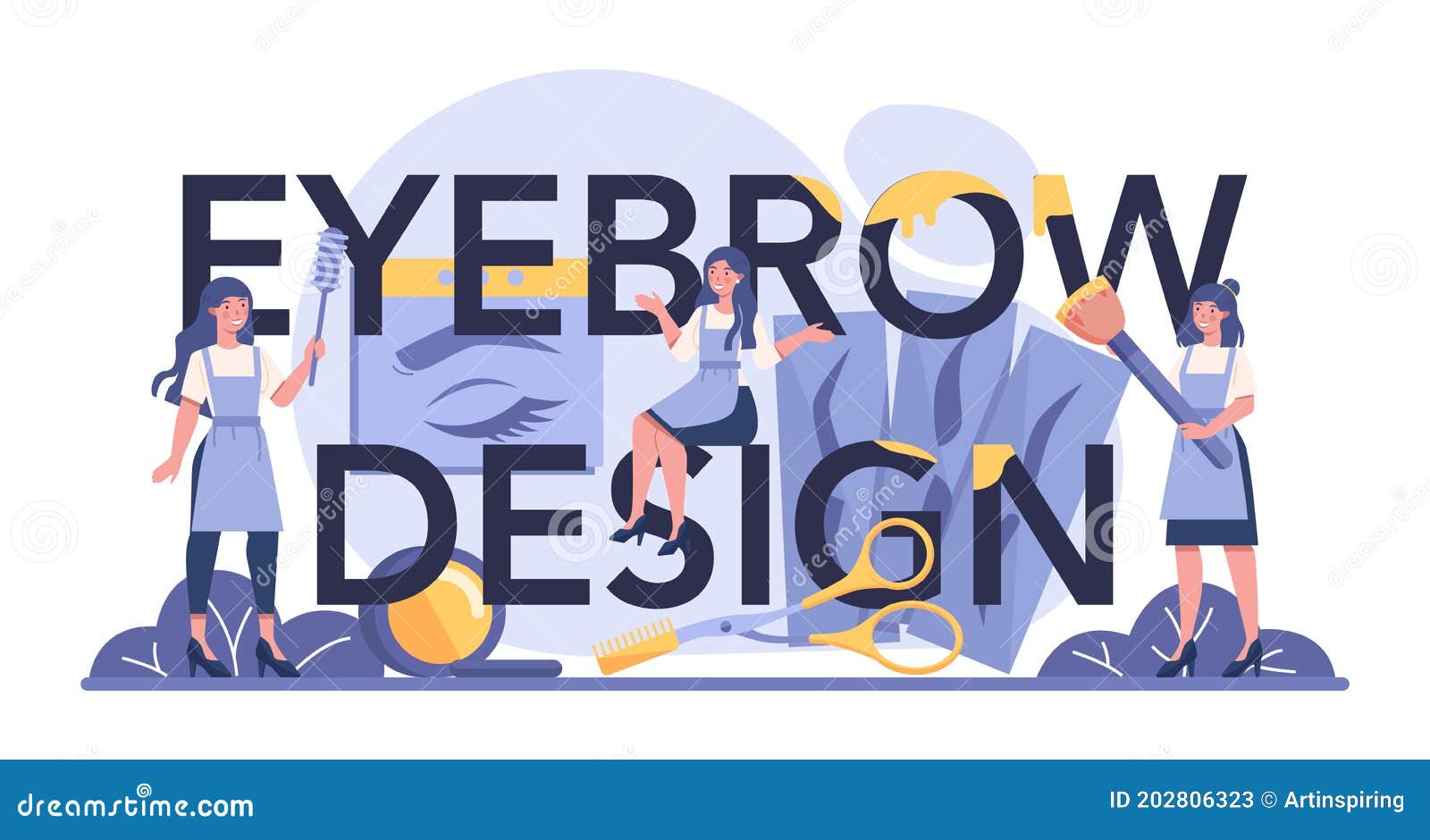 Eyebrow Designer Typographic Header. Master Making Perfect Stock Vector ...