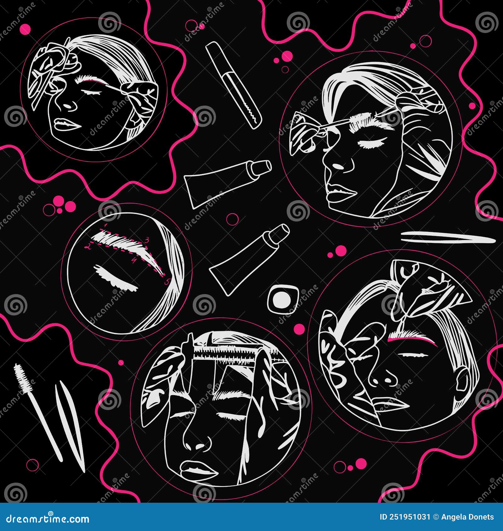 Eyebrow Lamination And Correction Set, Microblading Hand Drawn ...