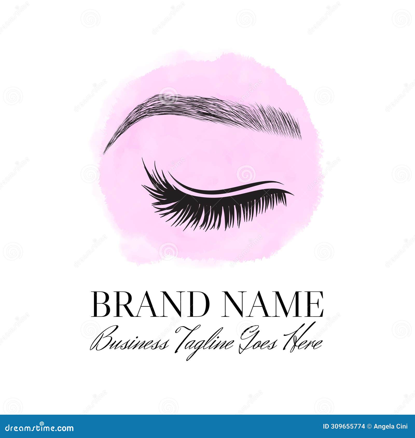 Eyebrow and Lashes Makeup Artist Logo Stock Illustration - Illustration ...