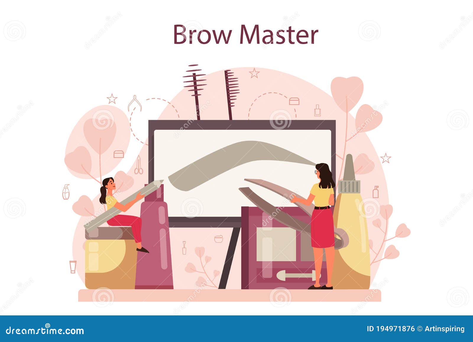 Eyebrow Master and Designer Concept. Master Making Perfect Brow Stock ...