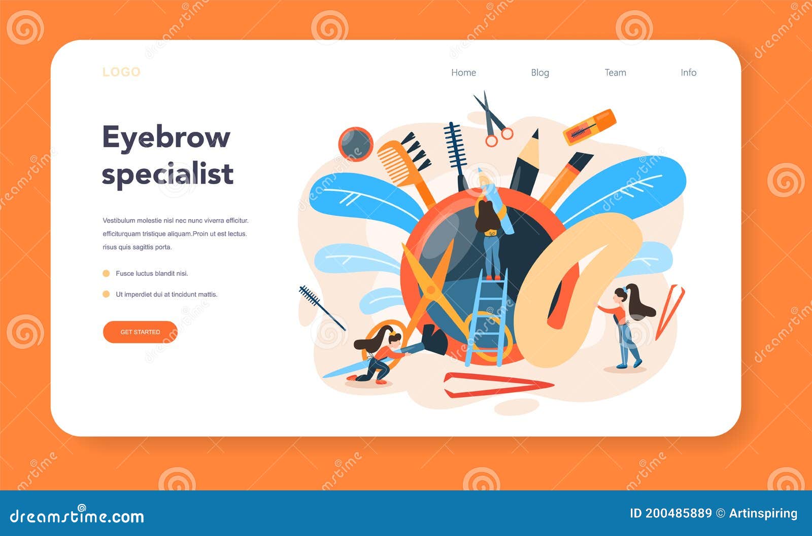 Eyebrow Master and Designer Web Banner or Landing Page Stock Vector ...