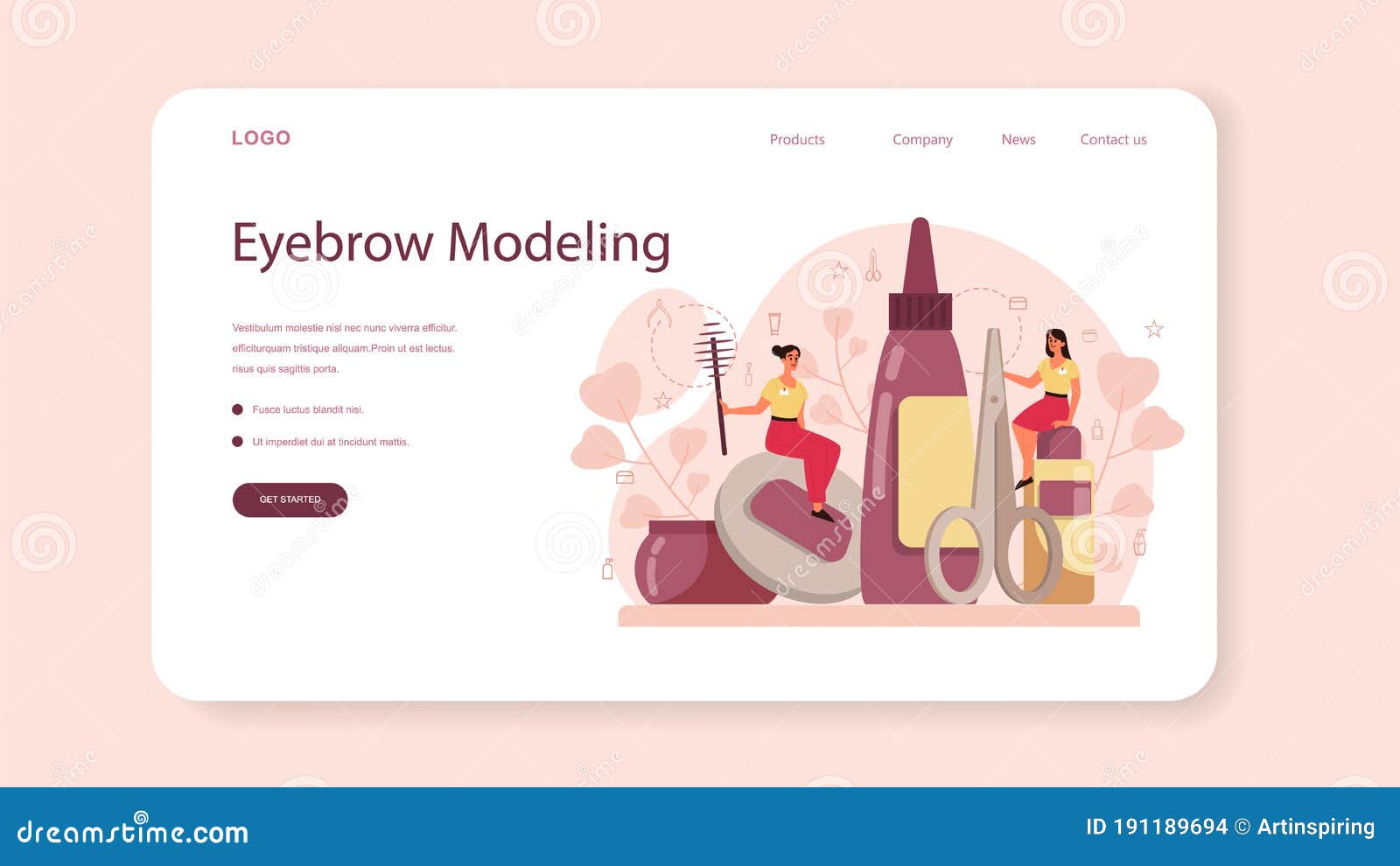 Eyebrow Master and Designer Web Banner or Landing Page. Master Stock ...