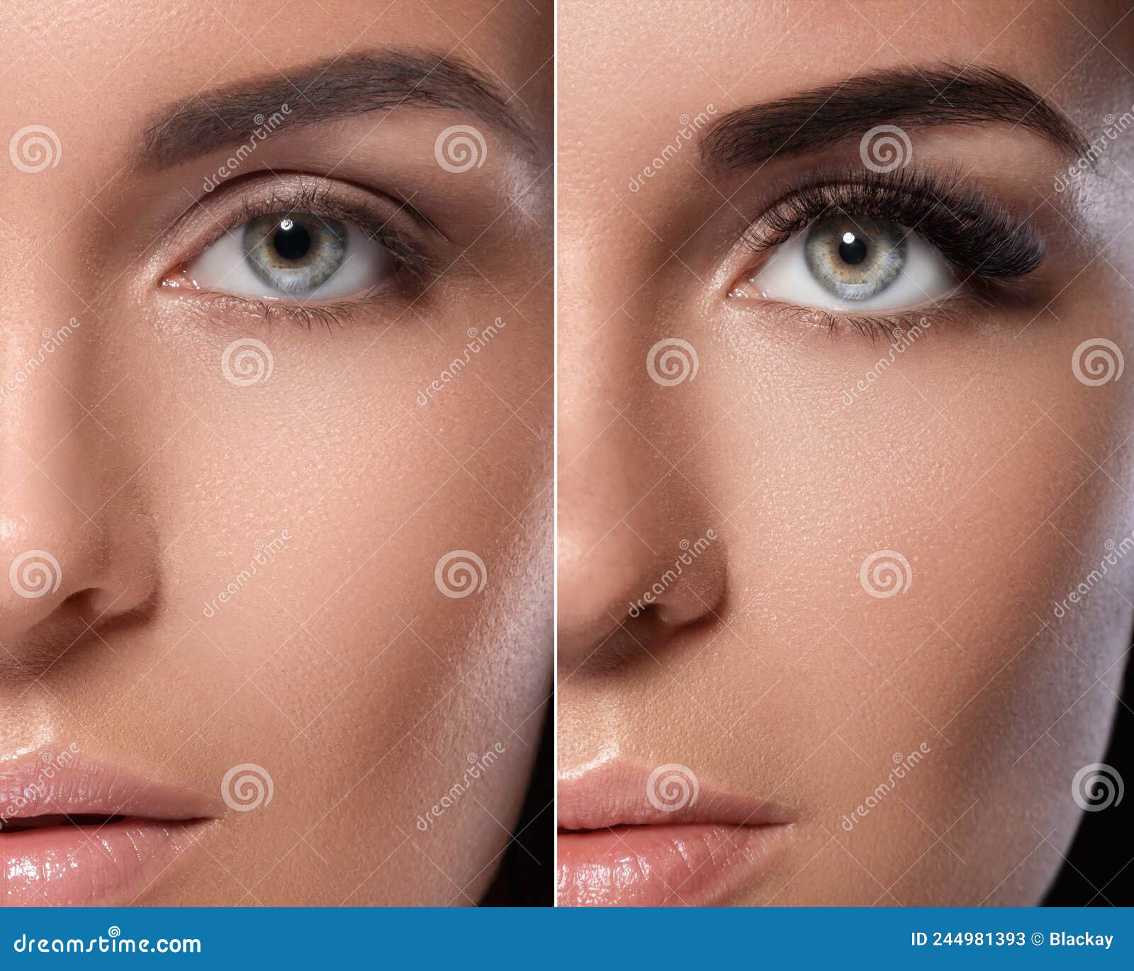 Eyebrow Microblading and Eyelash Extension. Difference between Eyes ...