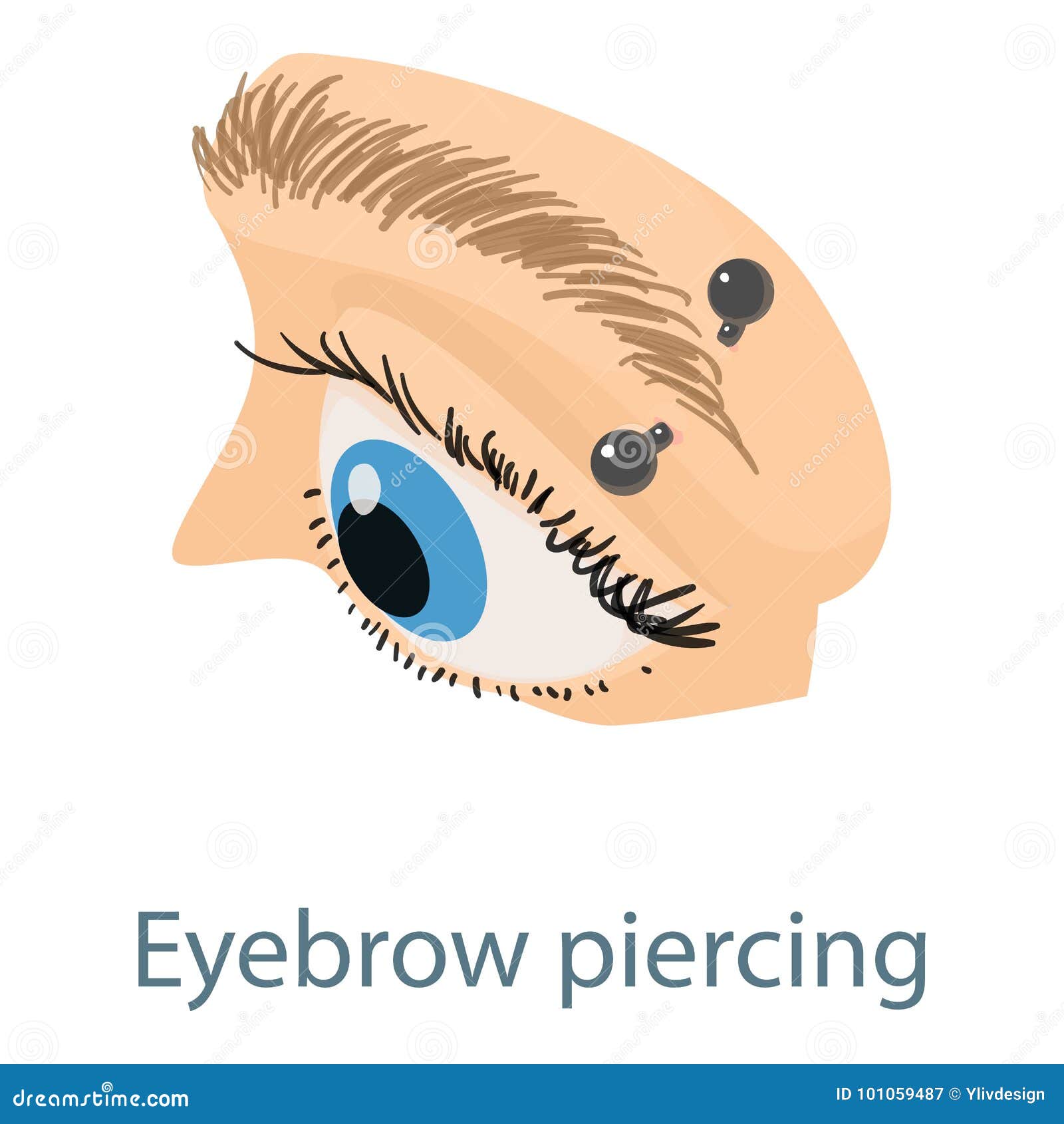 Eyebrow Piercing Icon, Isometric 3d Style Stock Vector - Illustration ...