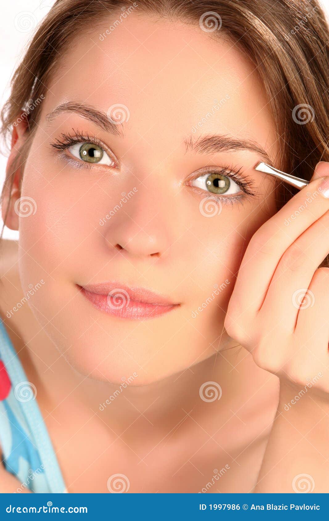 Eyebrow plucking stock photo. Image of caucasian, beautiful - 1997986