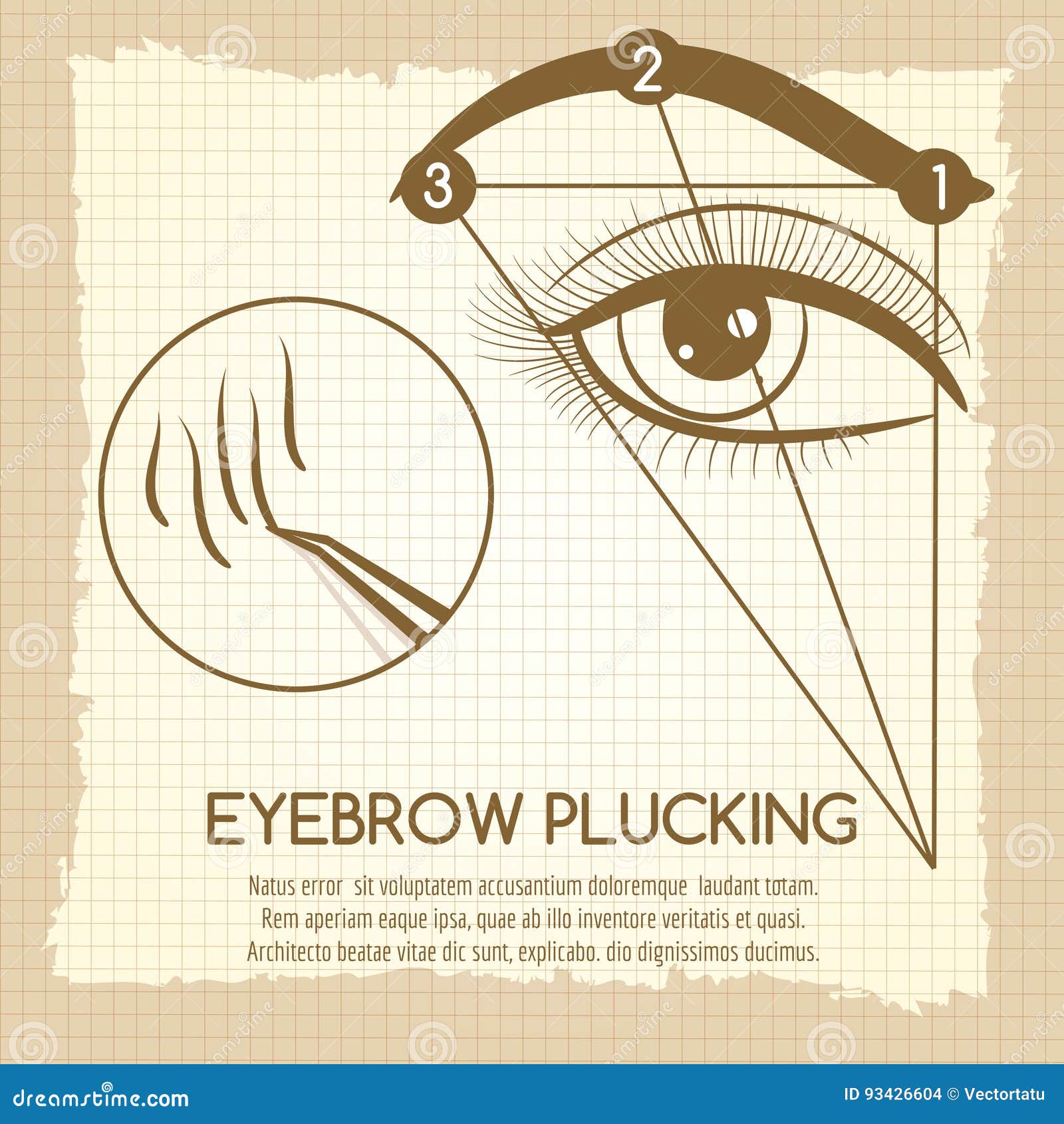 Eyebrow Plucking Vintage Style Concept Stock Vector - Illustration of ...