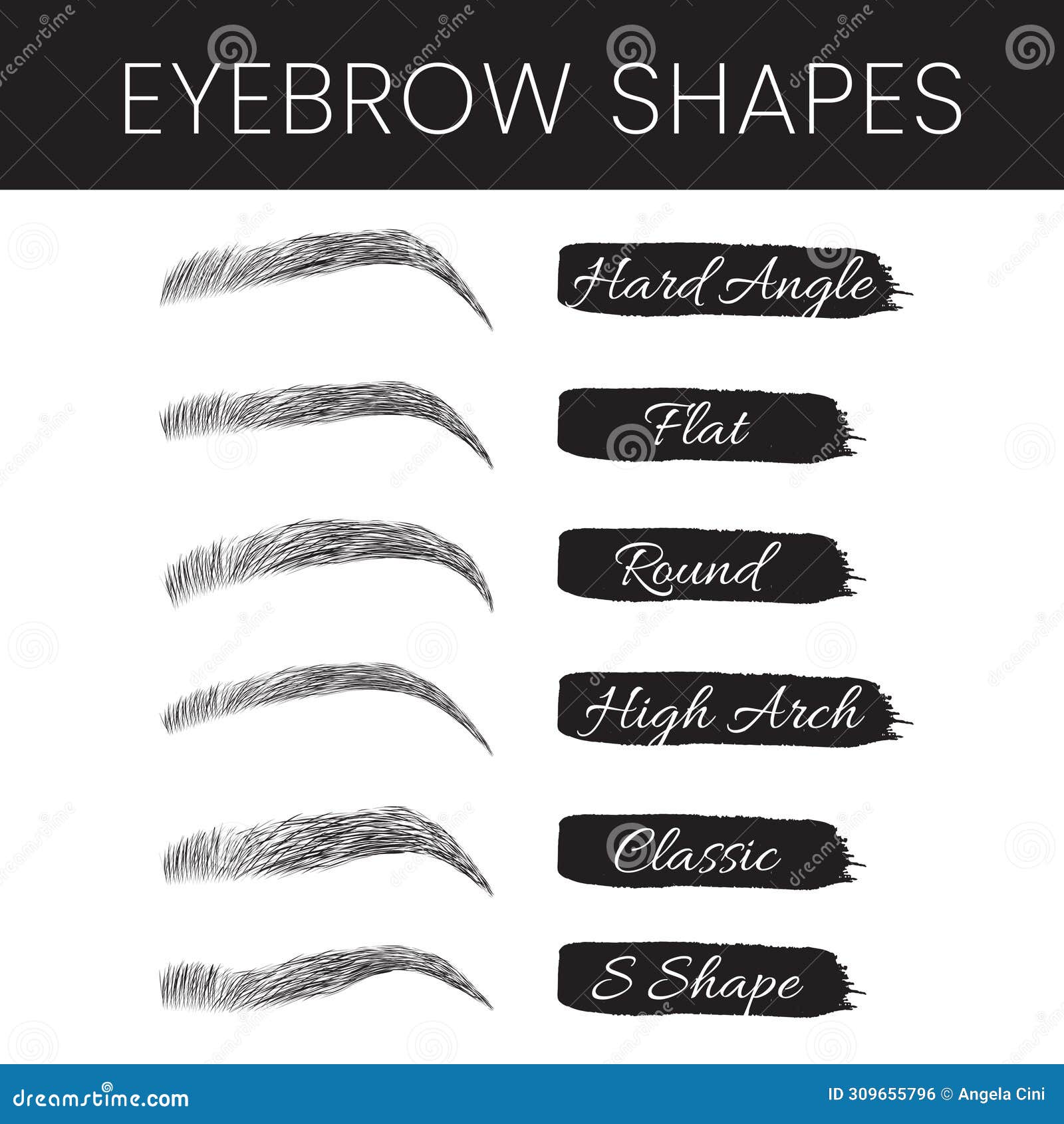 Eyebrow Shapes Illustration Stock Vector - Illustration of female, type ...