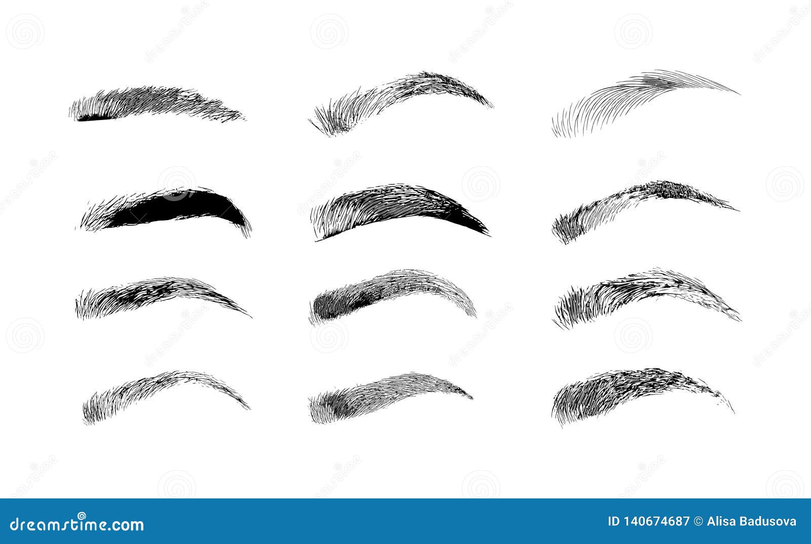 Eyebrow Shapes. Various Types of Eyebrows. Classic Type and Other ...