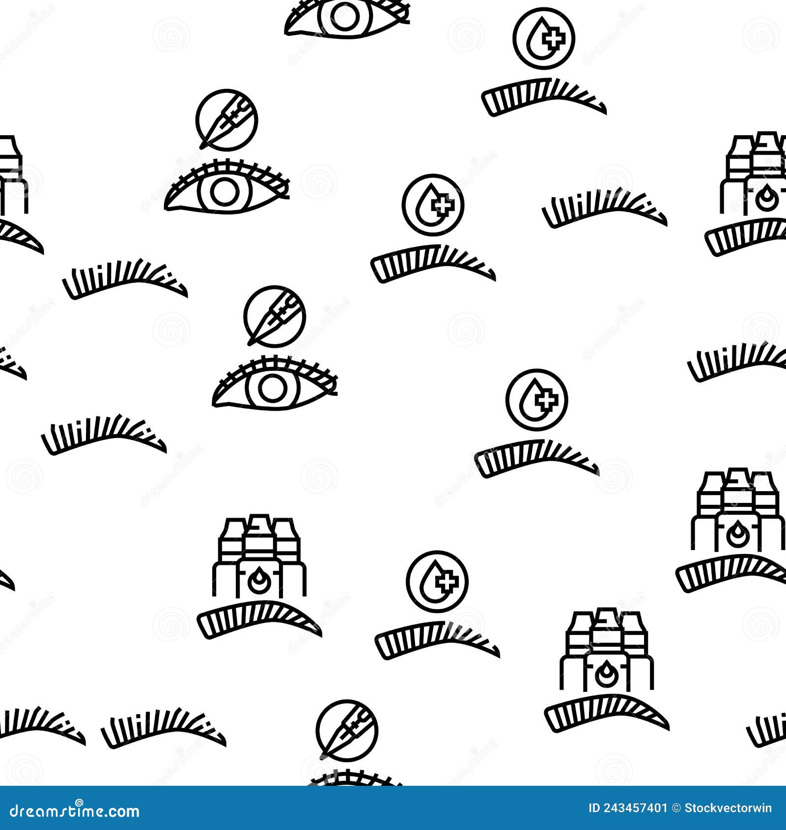 Eyebrow Tattoo Beauty Procedure Vector Seamless Pattern Stock Vector ...