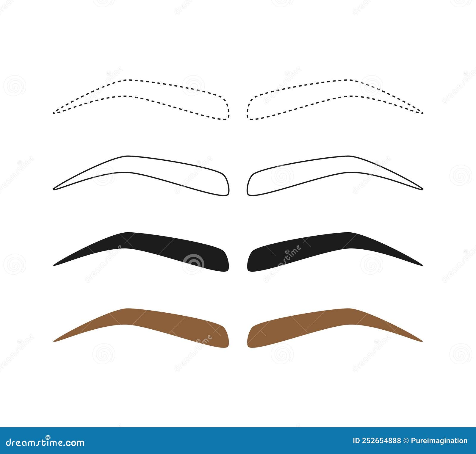 Eyebrow Tracing on White Background Stock Vector - Illustration of ...