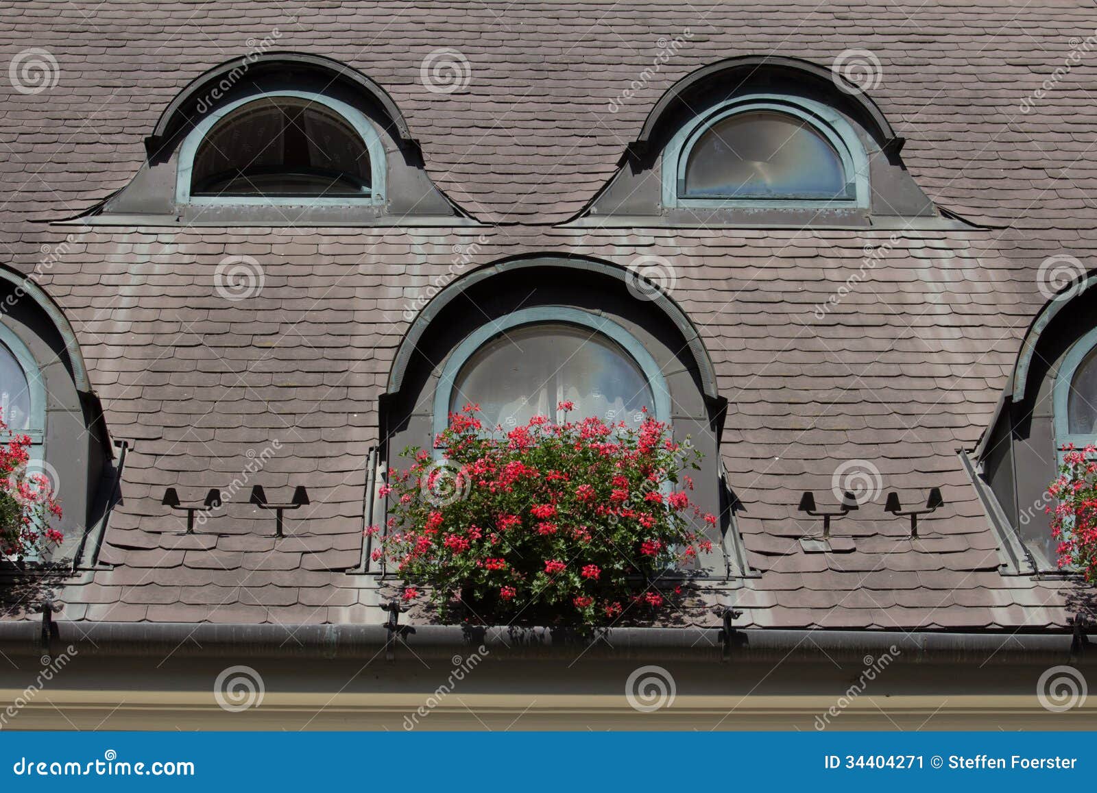 Eyebrow windows in Hungary stock image. Image of roof - 34404271
