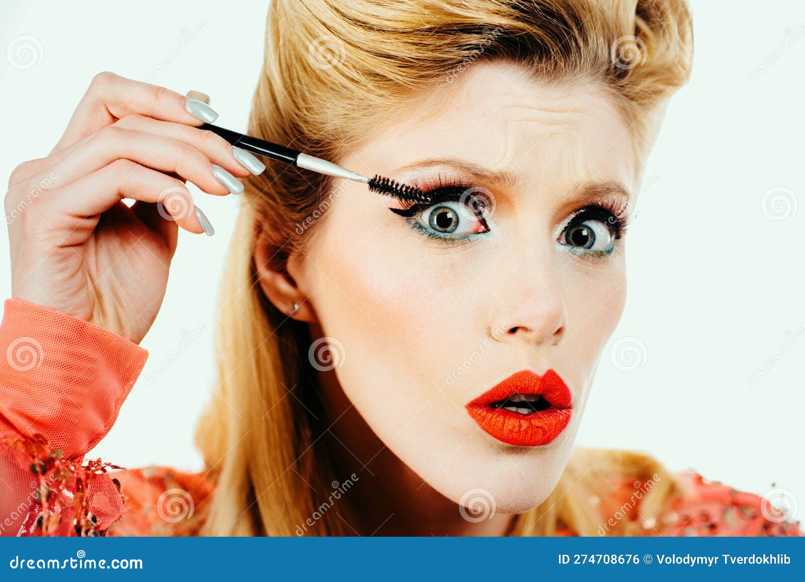 Eyebrows Concept. Retro Natural Eyebrows and Eyelashes Stock Photo ...