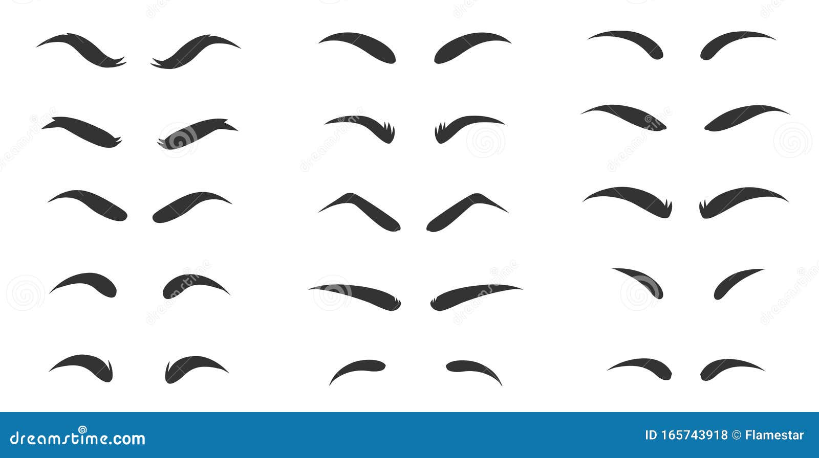 Eyebrows Shapes Set. Eyebrow Shapes. Various Types of Eyebrows. Makeup ...