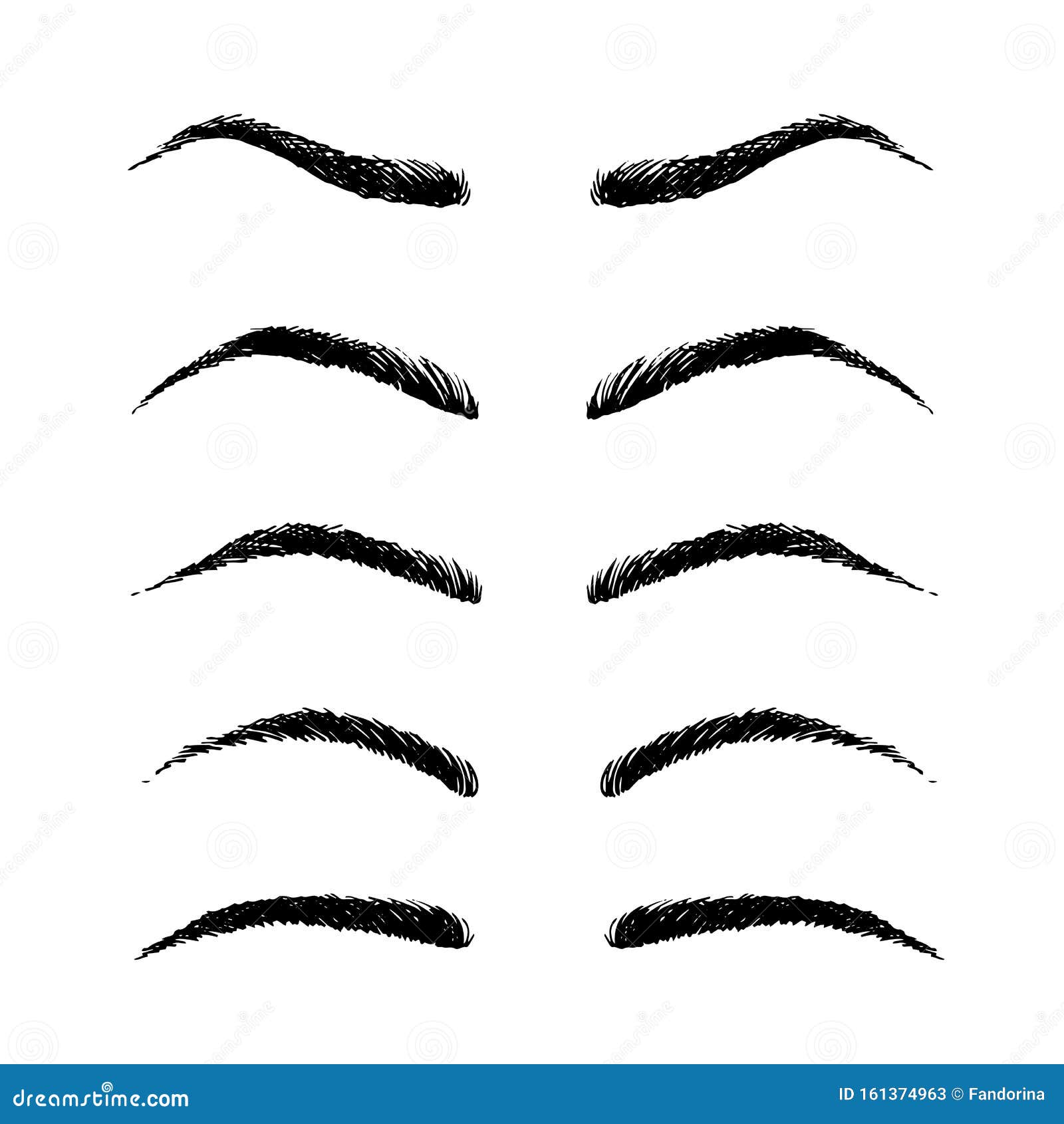 Eyebrows shapes vector set stock vector. Illustration of icon - 161374963