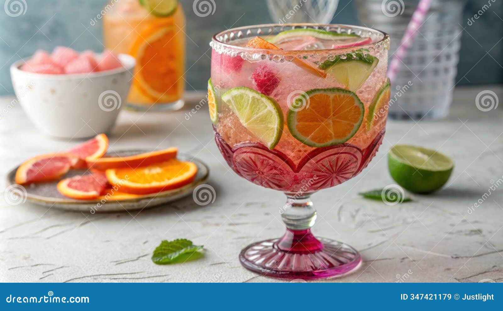 An Eyecatching Mocktail in a Whimsical Glass Displaying Layers of ...