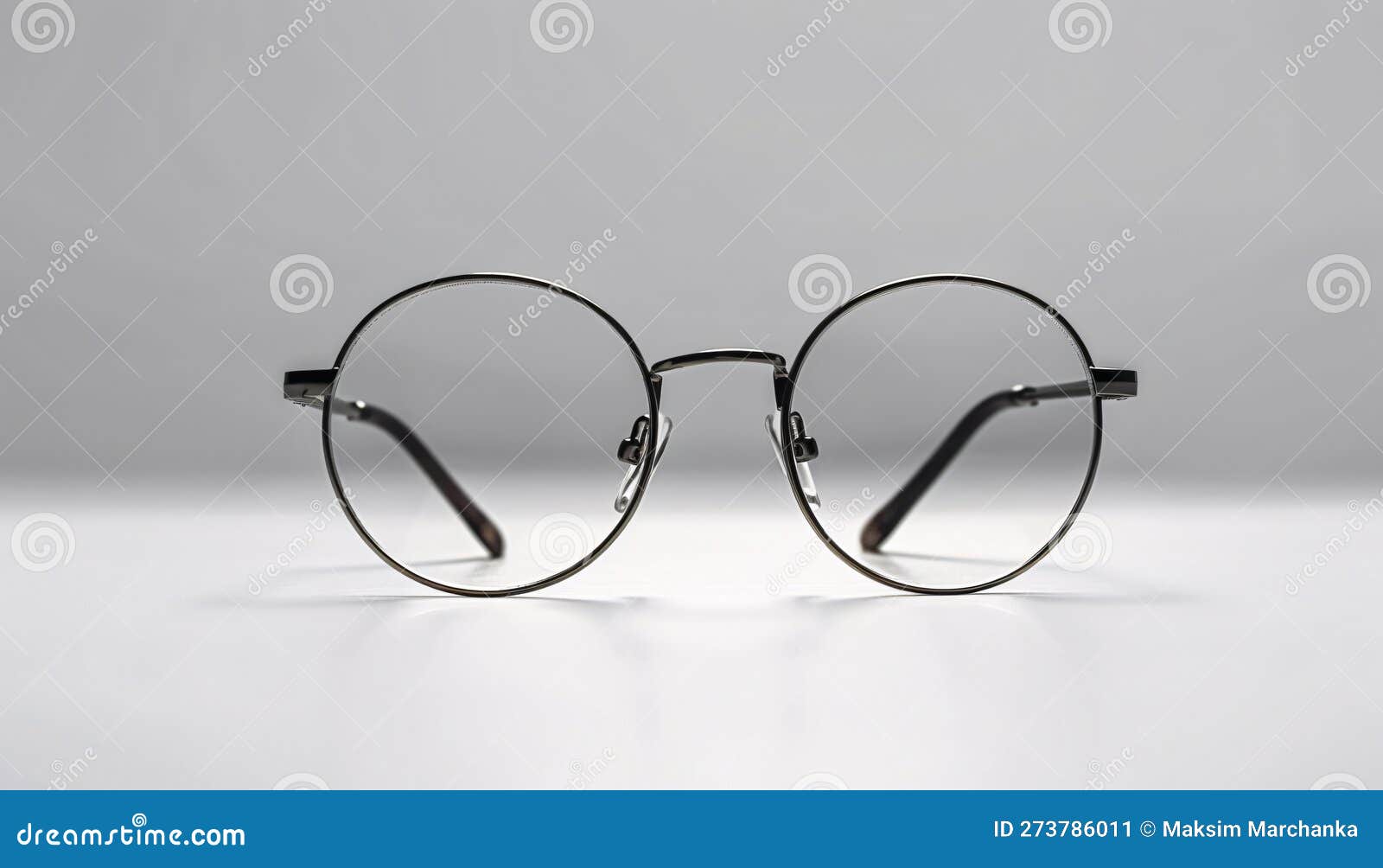 Eyeglass Frames Isolated On White Background Front View Generative Ai Stock Illustration