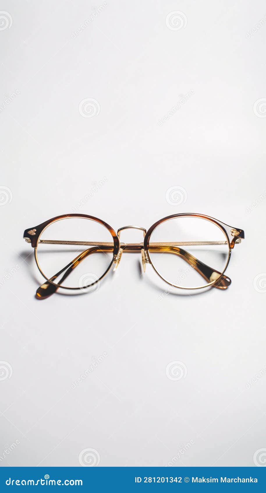Eyeglass Frames Isolated on White Background Front View. Generative AI ...