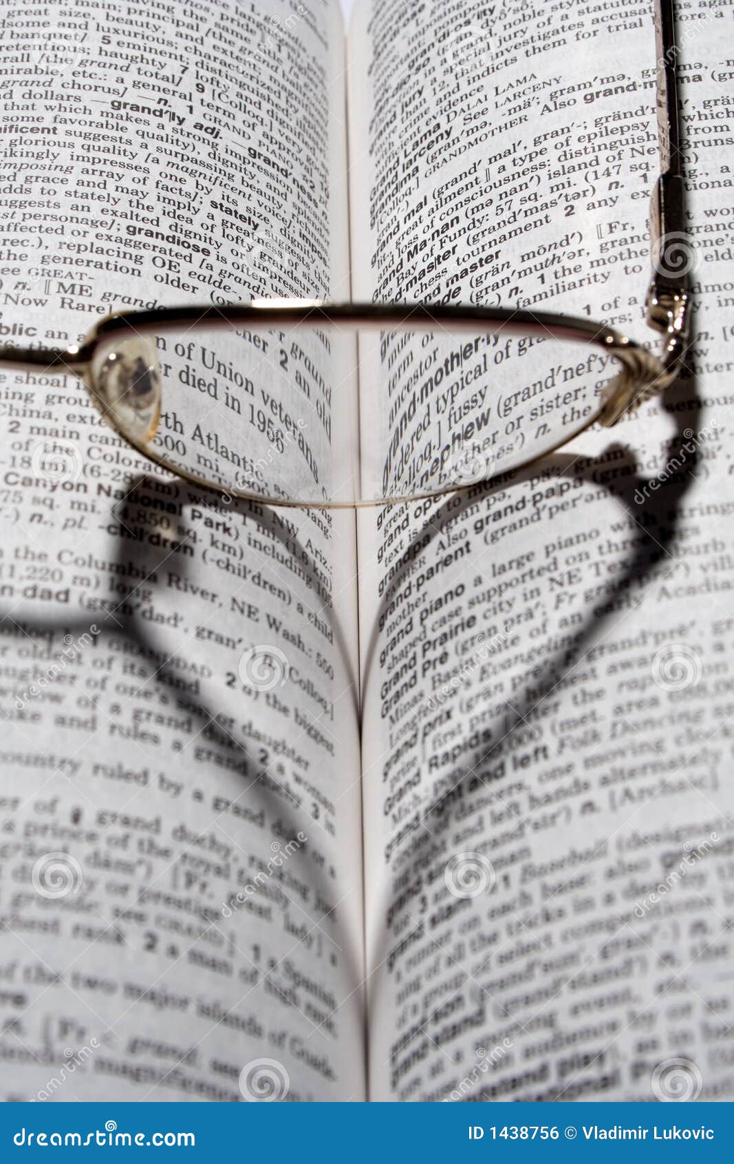 Eyeglasses on a book stock photo. Image of write, eyeglass - 1438756