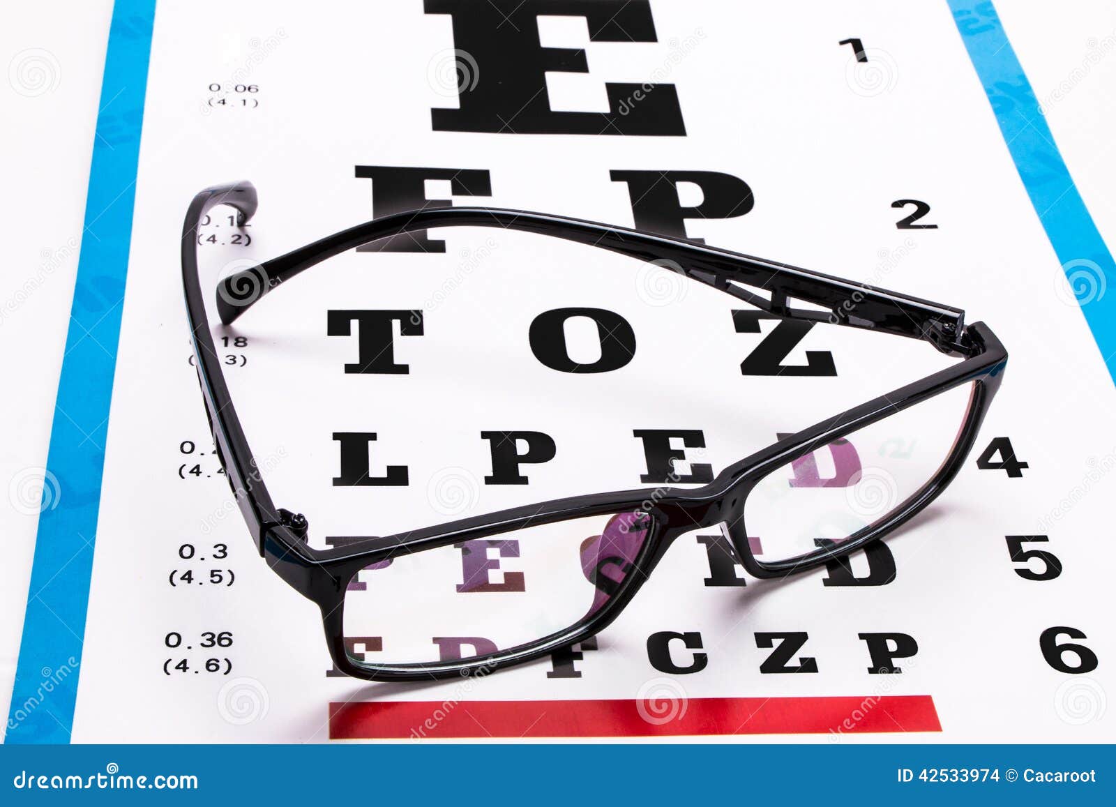 Eyeglasses and eye chart stock photo. Image of equipment - 42533974