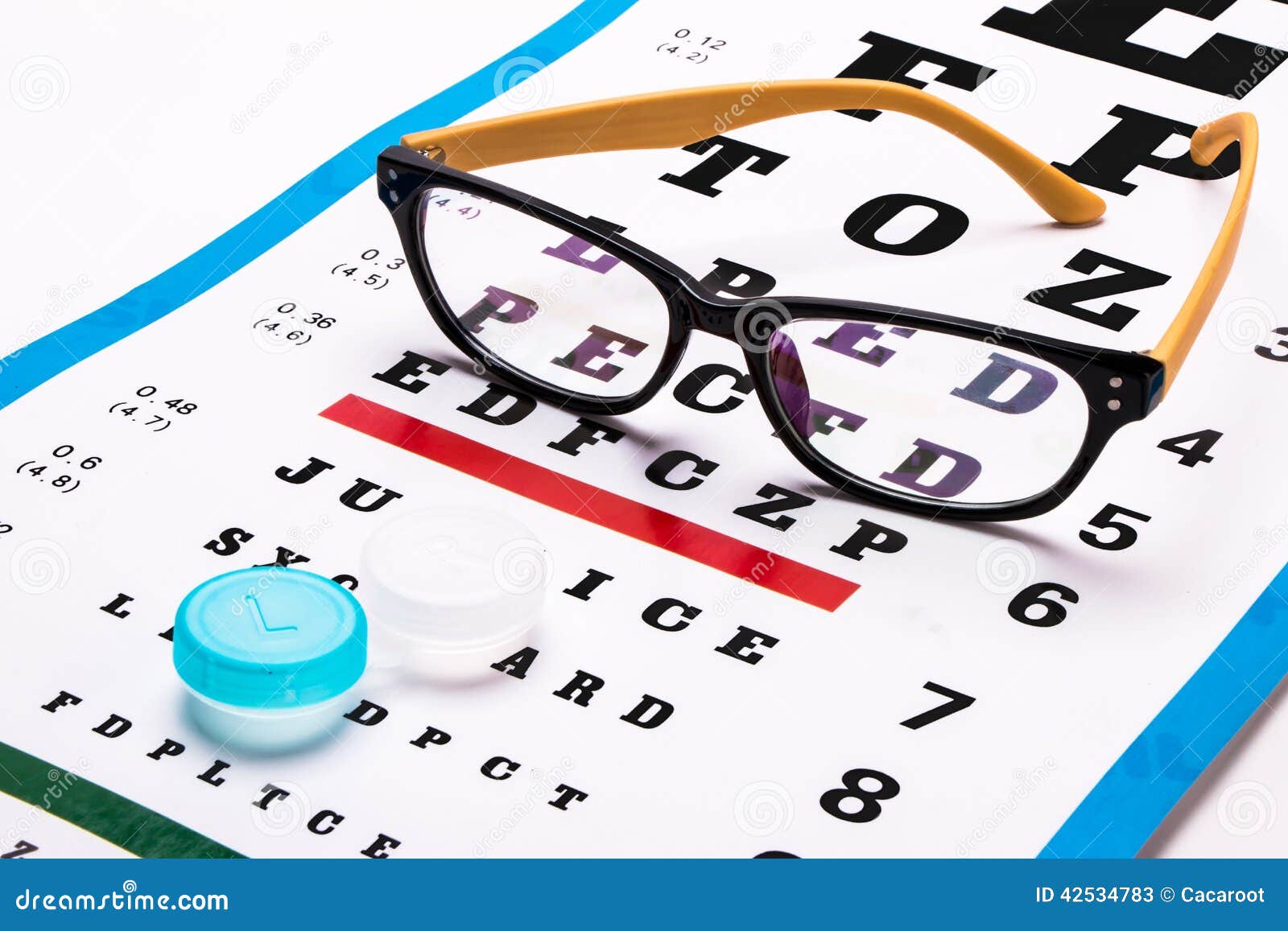 Eyeglasses and eye chart stock image. Image of spectacles - 42534783