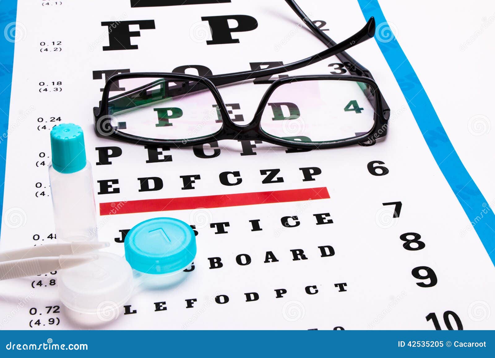 Eyeglasses and eye chart stock image. Image of health - 42535205