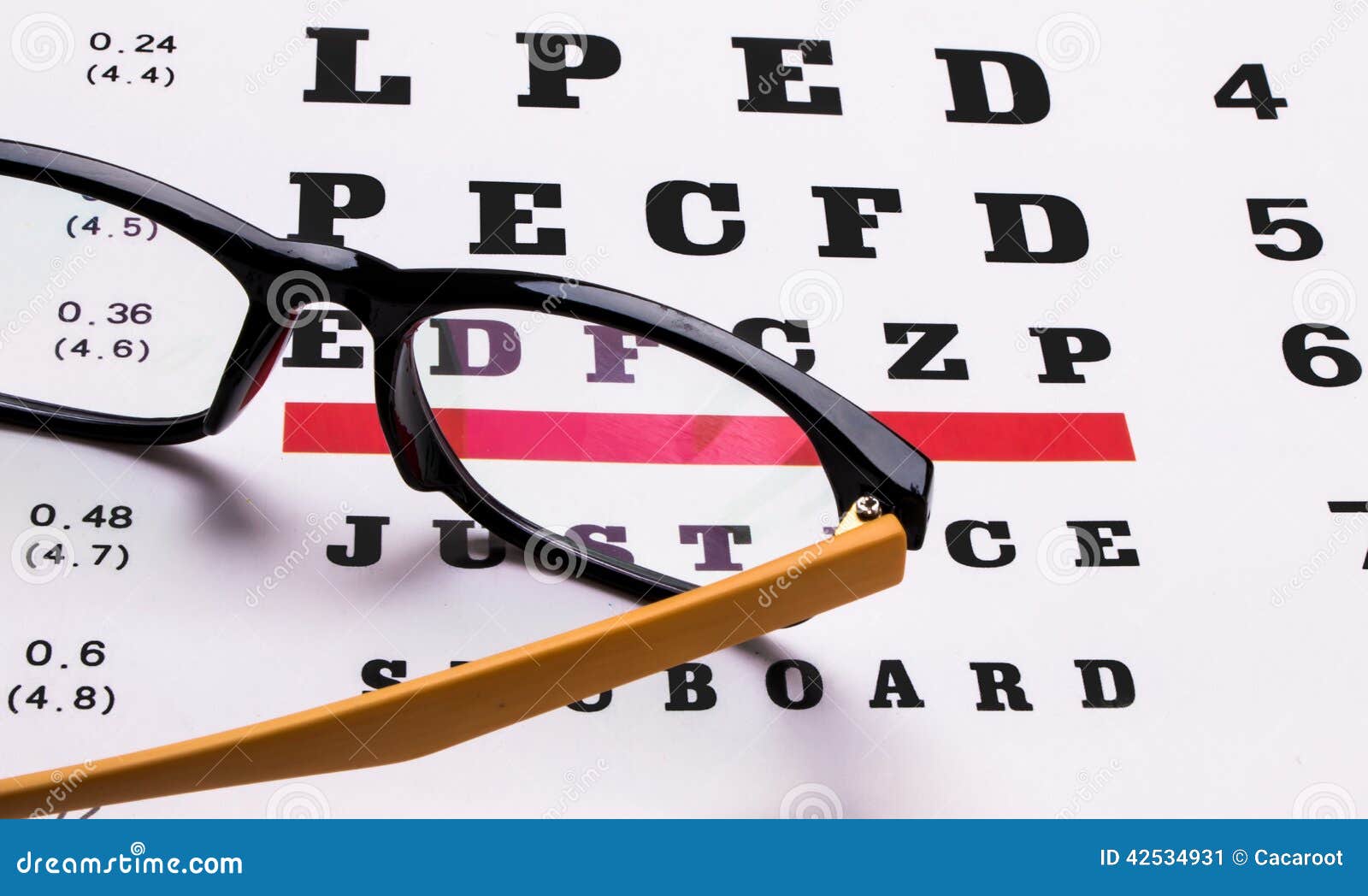 Eyeglasses and eye chart stock image. Image of care, myopia - 42534931